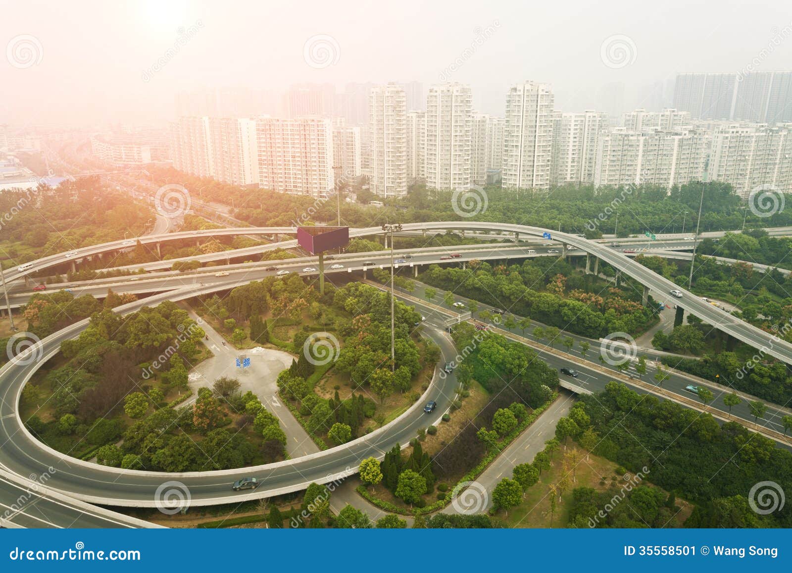 Urban road traffic stock image. Image of curve, modern - 35558501