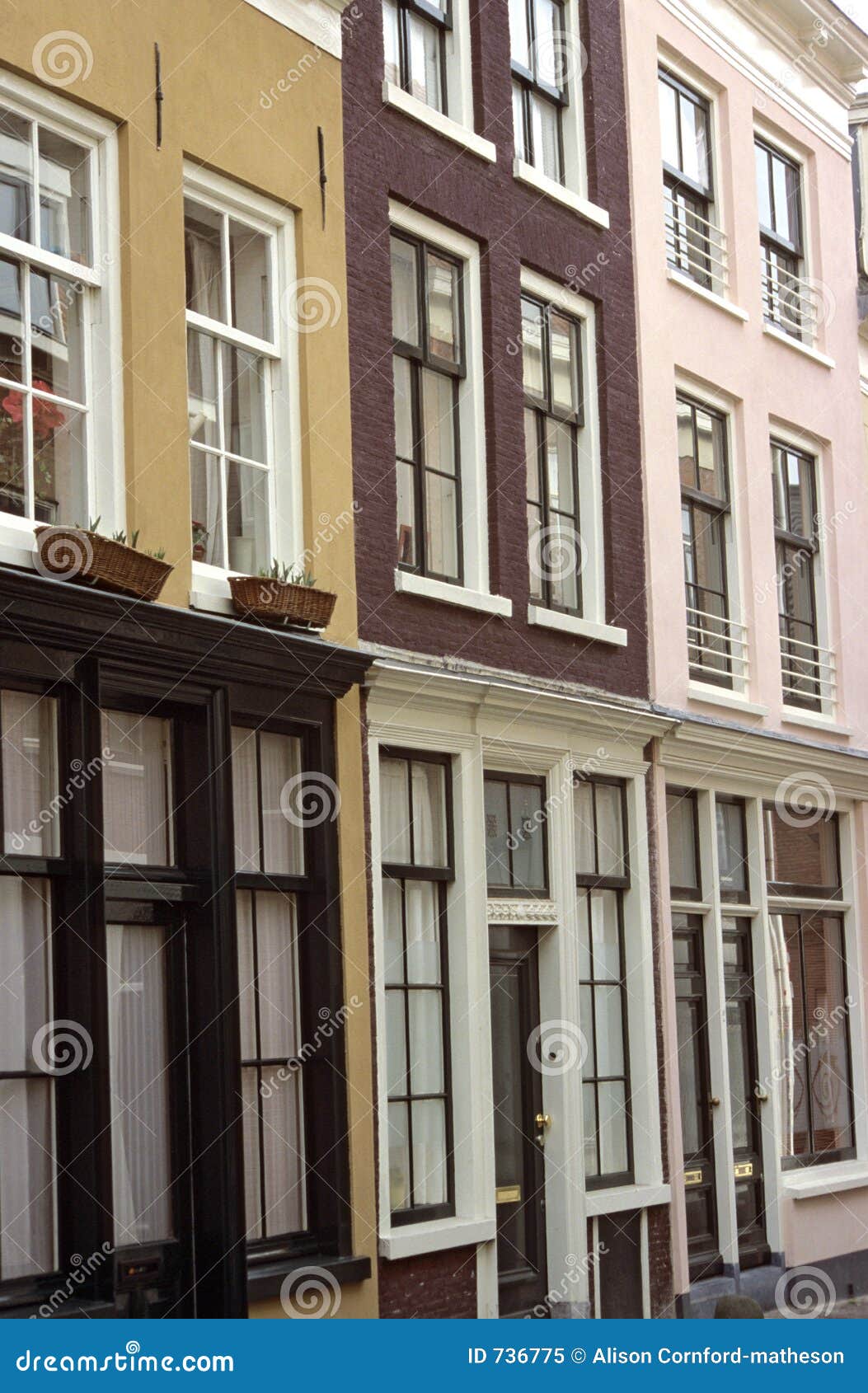Urban Row Houses stock image. Image of pink, travel, holland - 736775