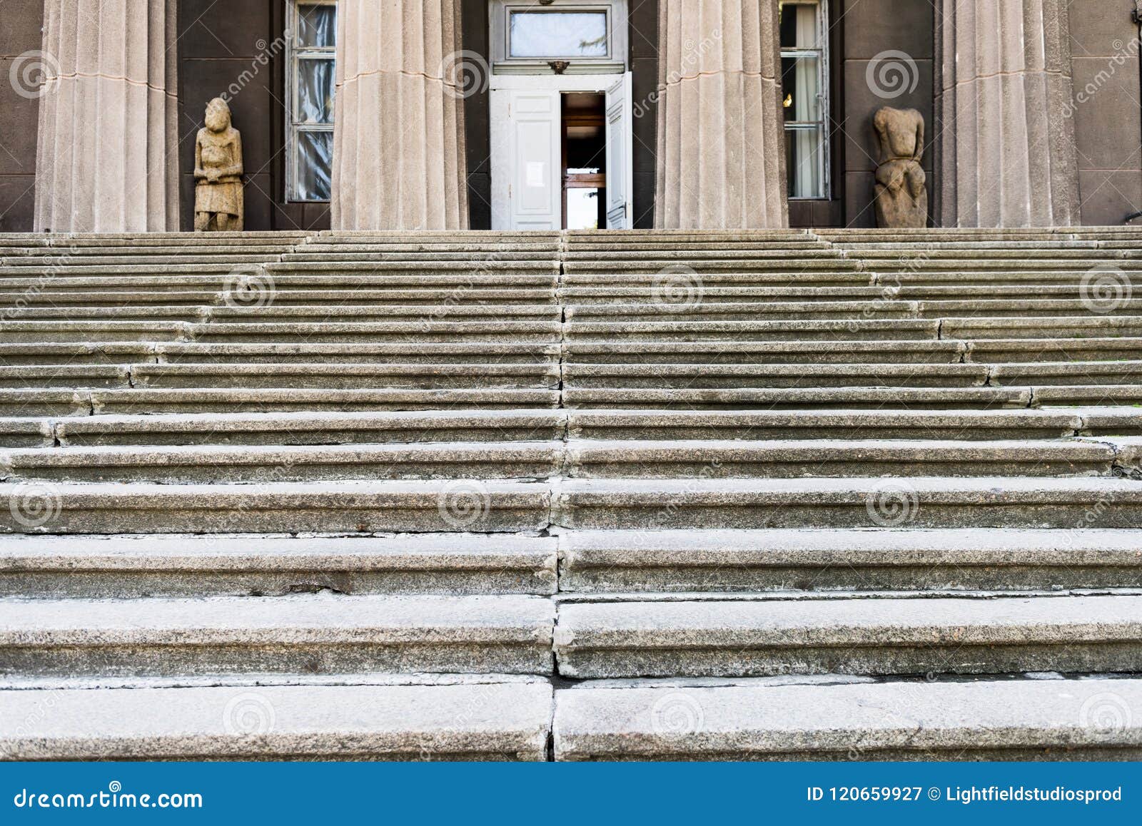 Urban Scene with Building, Columns, Monuments Stock Image - Image of ...