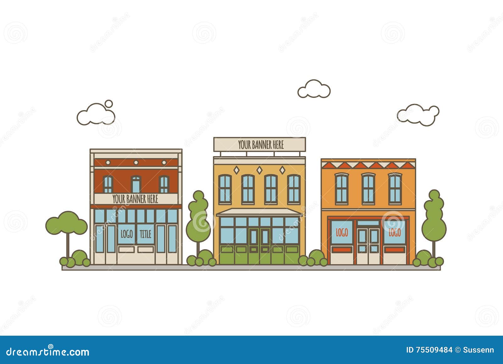 Urban Scene Concept stock vector. Illustration of banner - 75509484