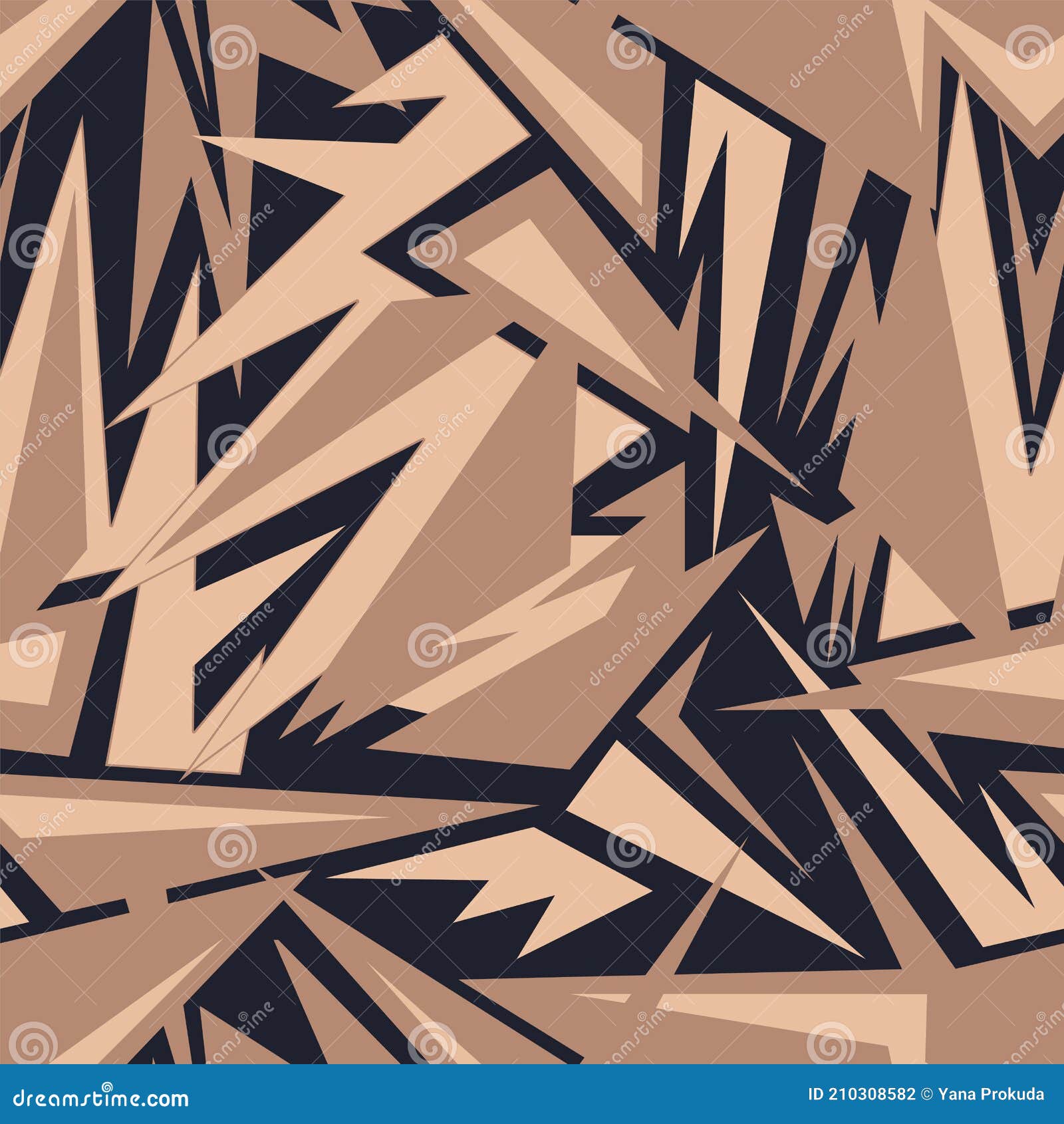 Urban Seamless Pattern with Curved Triangle Elements Stock Vector ...