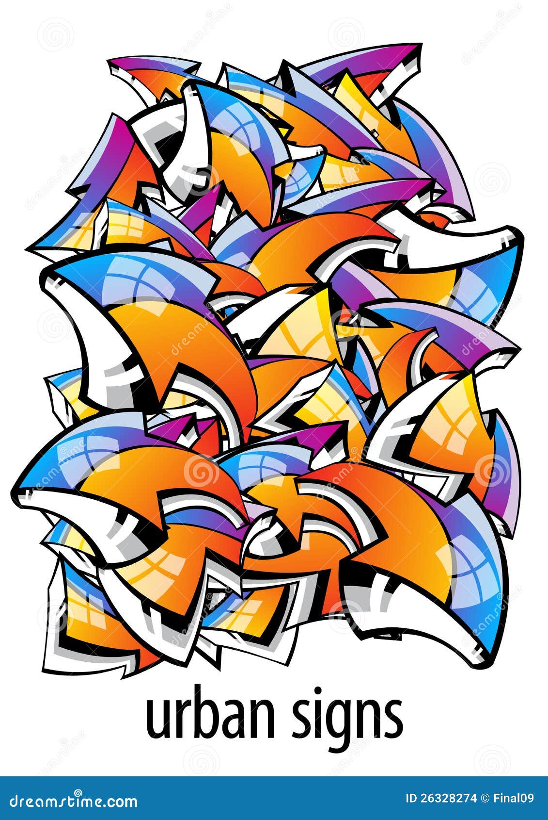 Urban Signs. Colorful Abstract Background Stock Vector - Illustration ...