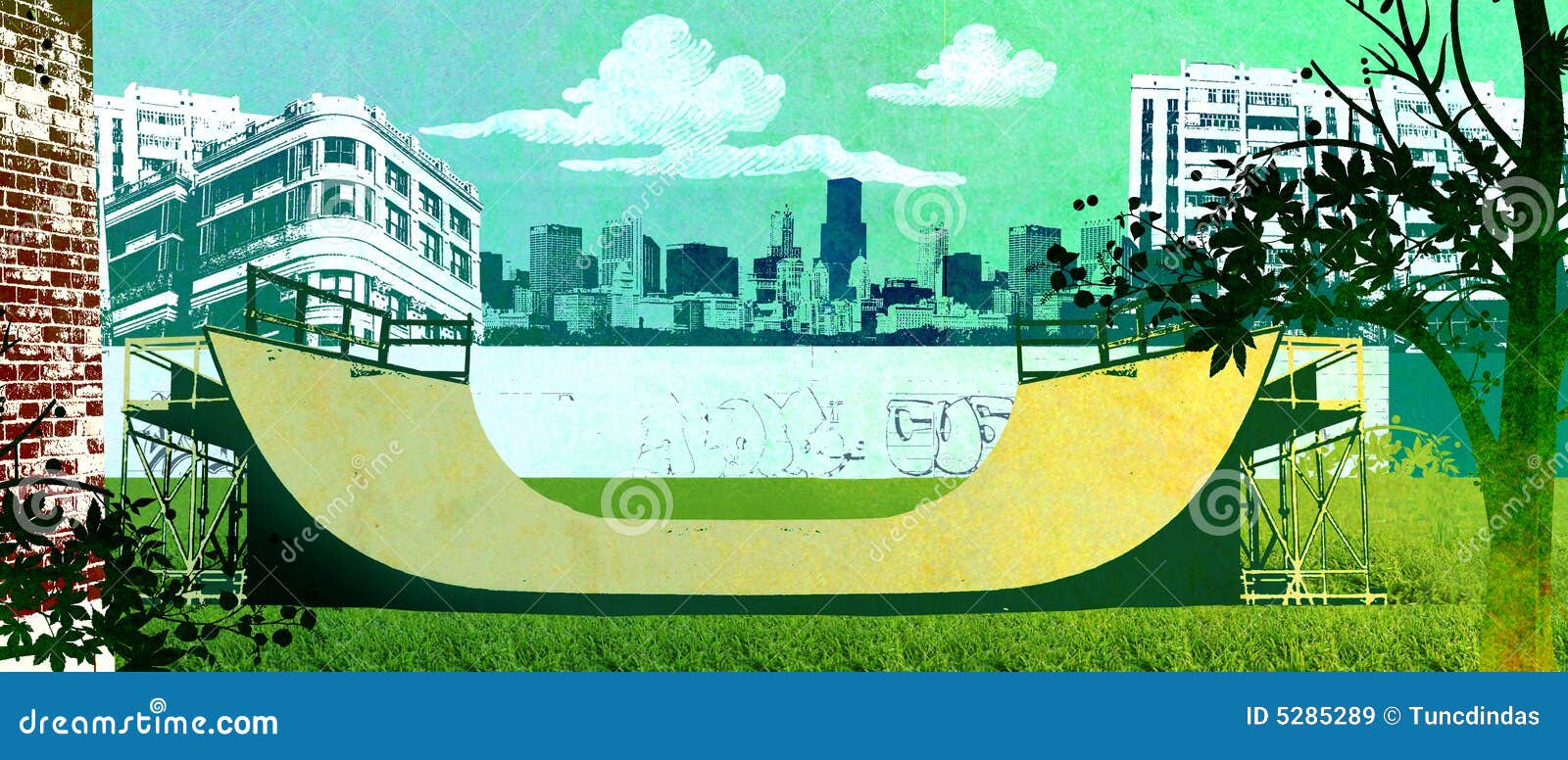 Skate Ramp Cartoon Illustration | CartoonDealer.com #109218512