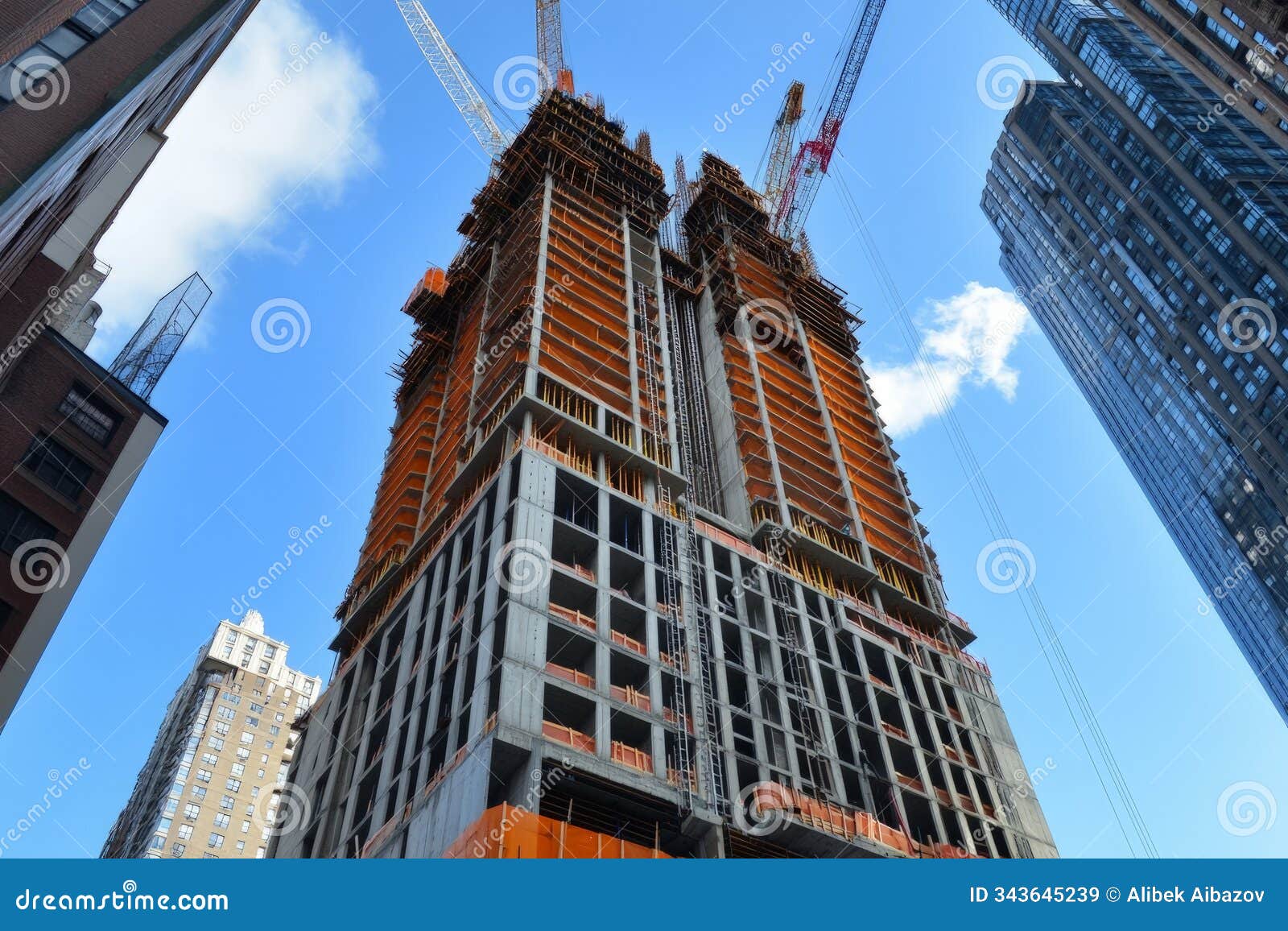 Urban Skyline Construction: Modern High-rise Development with Tower ...