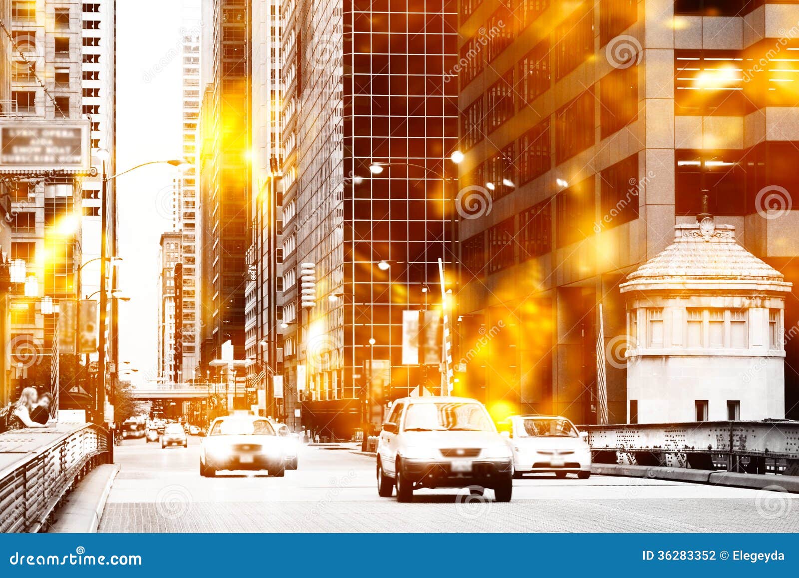 Urban street scene stock photo. Image of metropolis, dark - 36283352