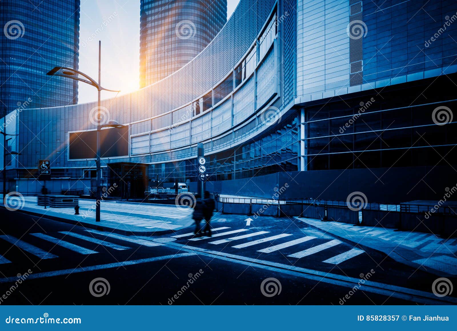 Urban Street View with Cityscape in Background Stock Image - Image of ...