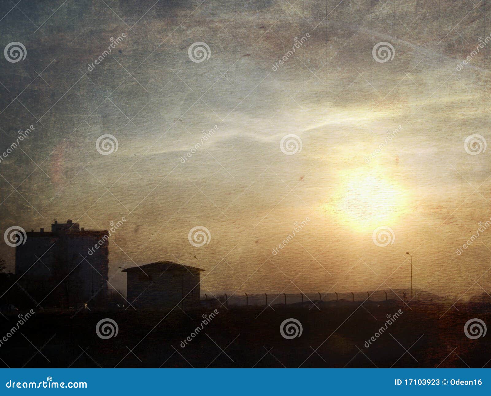 Urban Sunset (grunge Image) Stock Image - Image of fashioned ...