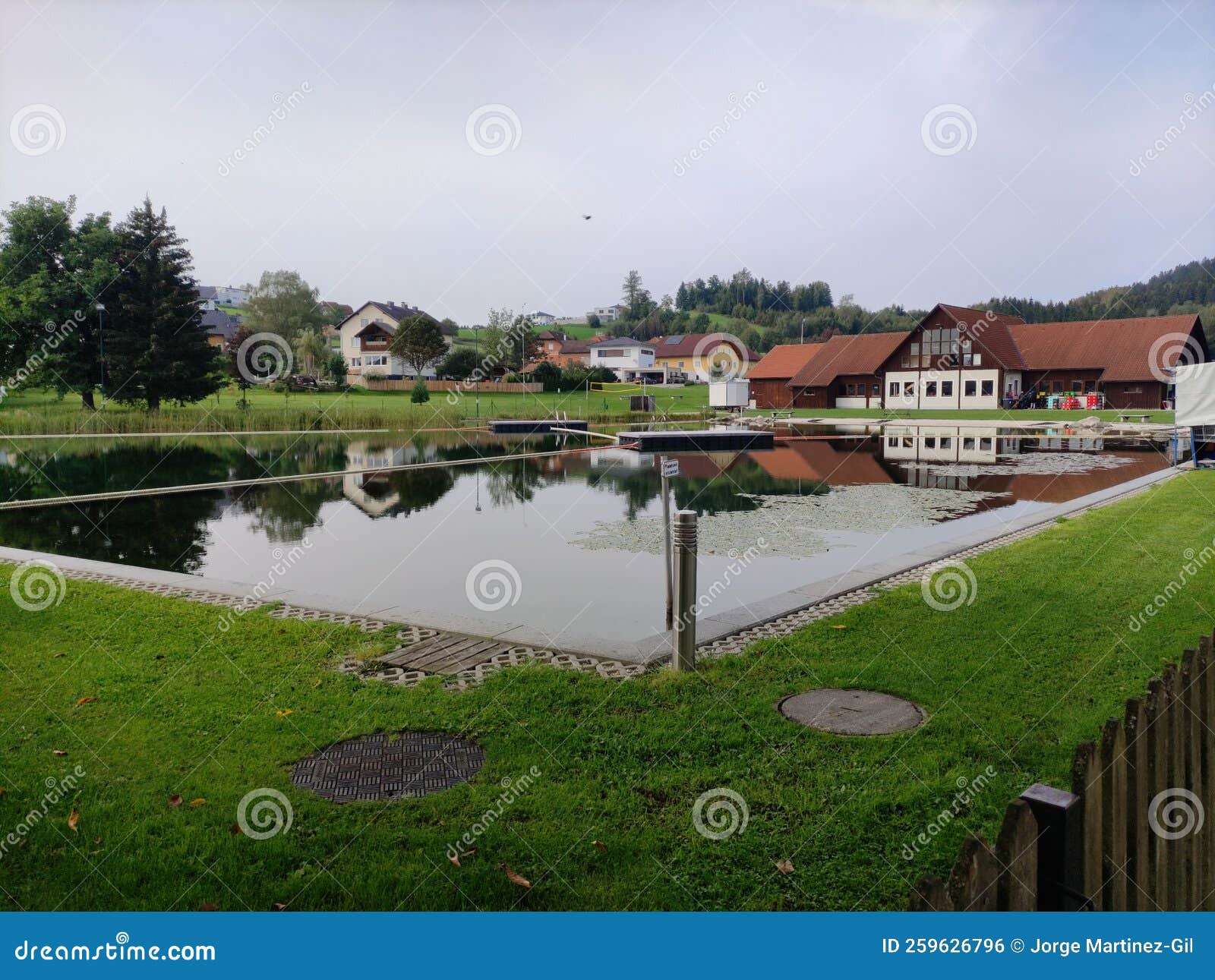 Urban Swimming Pool in Austria Stock Photo - Image of bridge, river ...