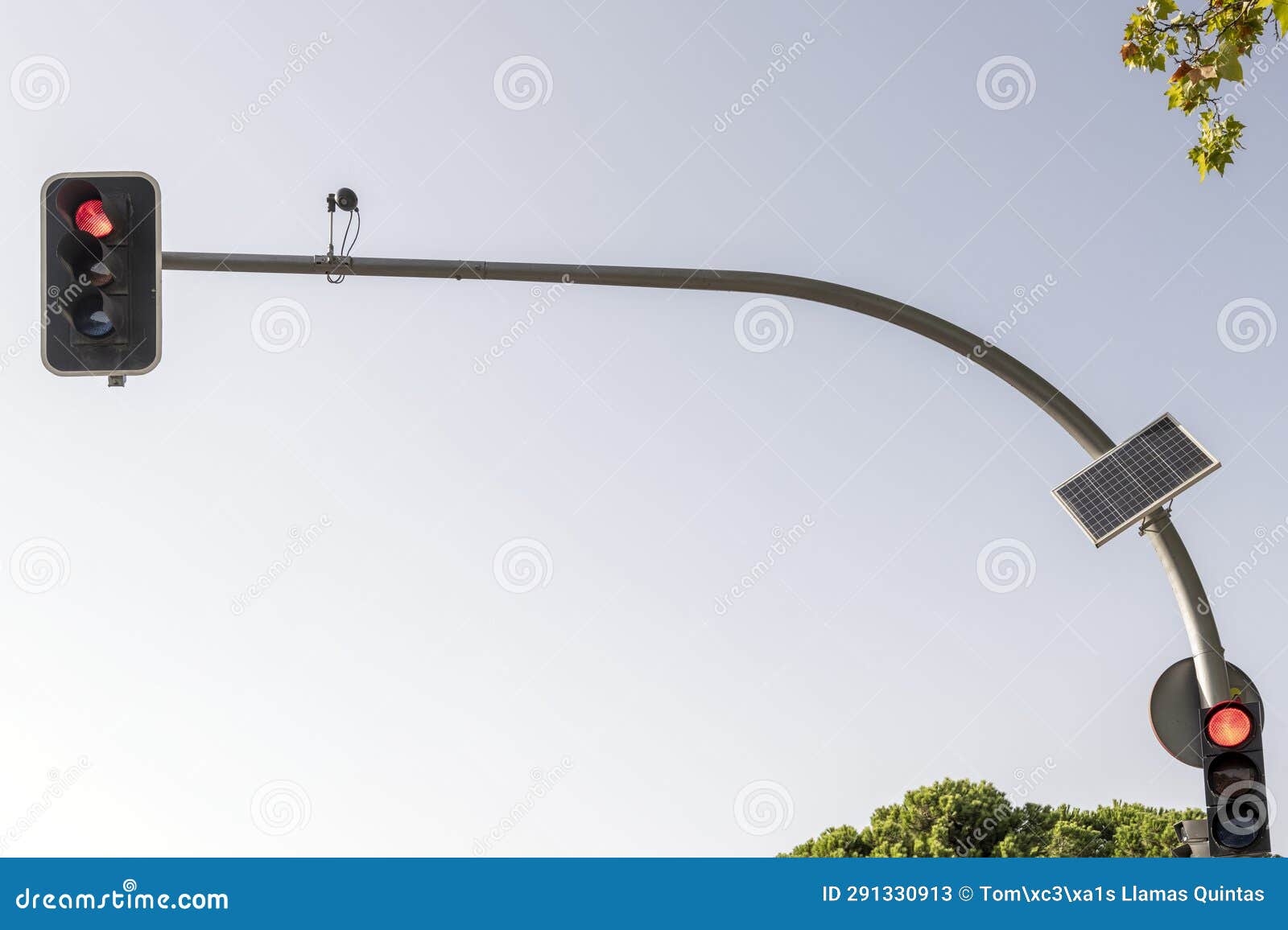 An Urban Traffic Light with a Red Light Stock Image - Image of ...