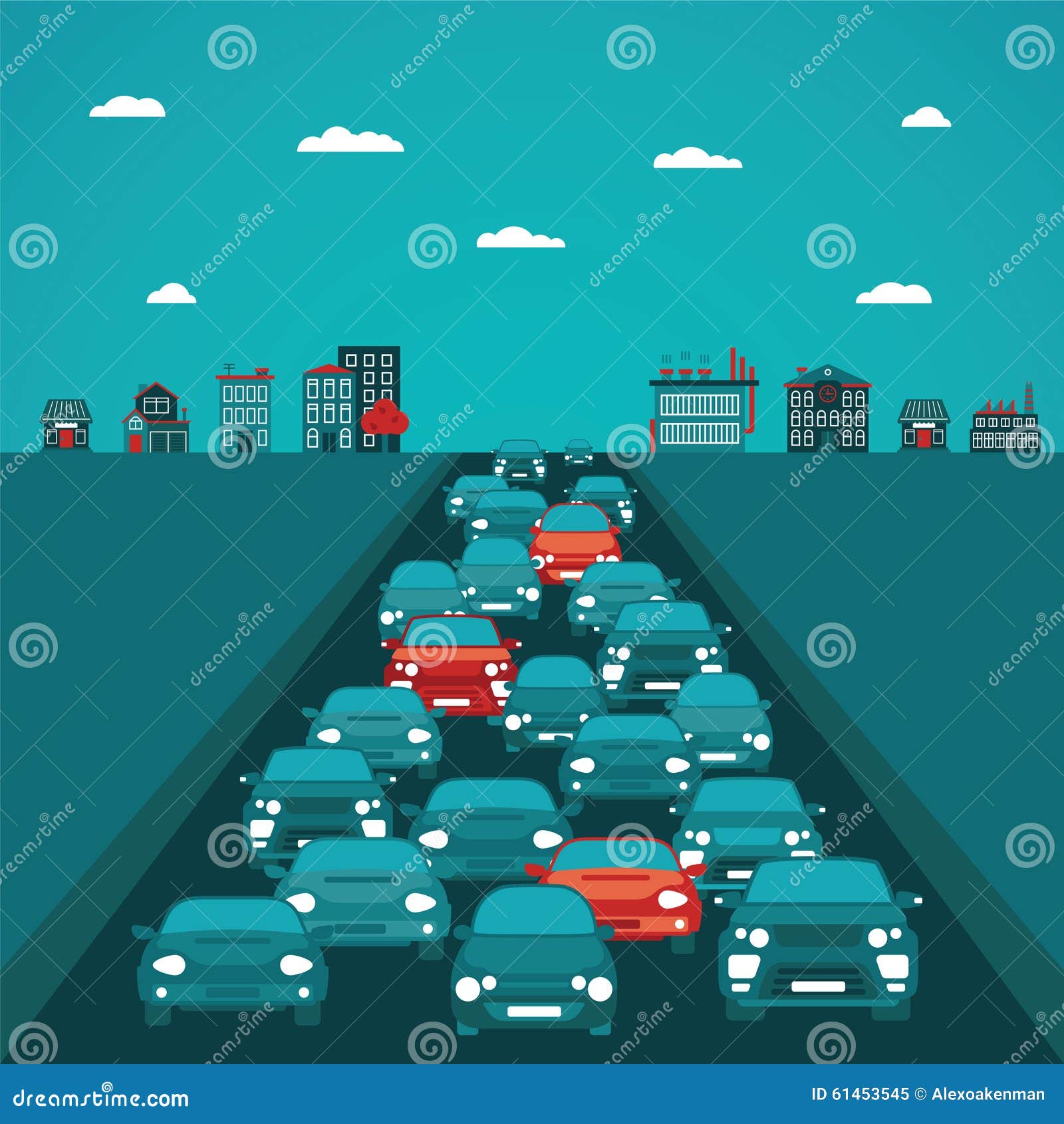 Set Of Traffic Vector Cartoon Illustration. Railway And Road Traffic ...