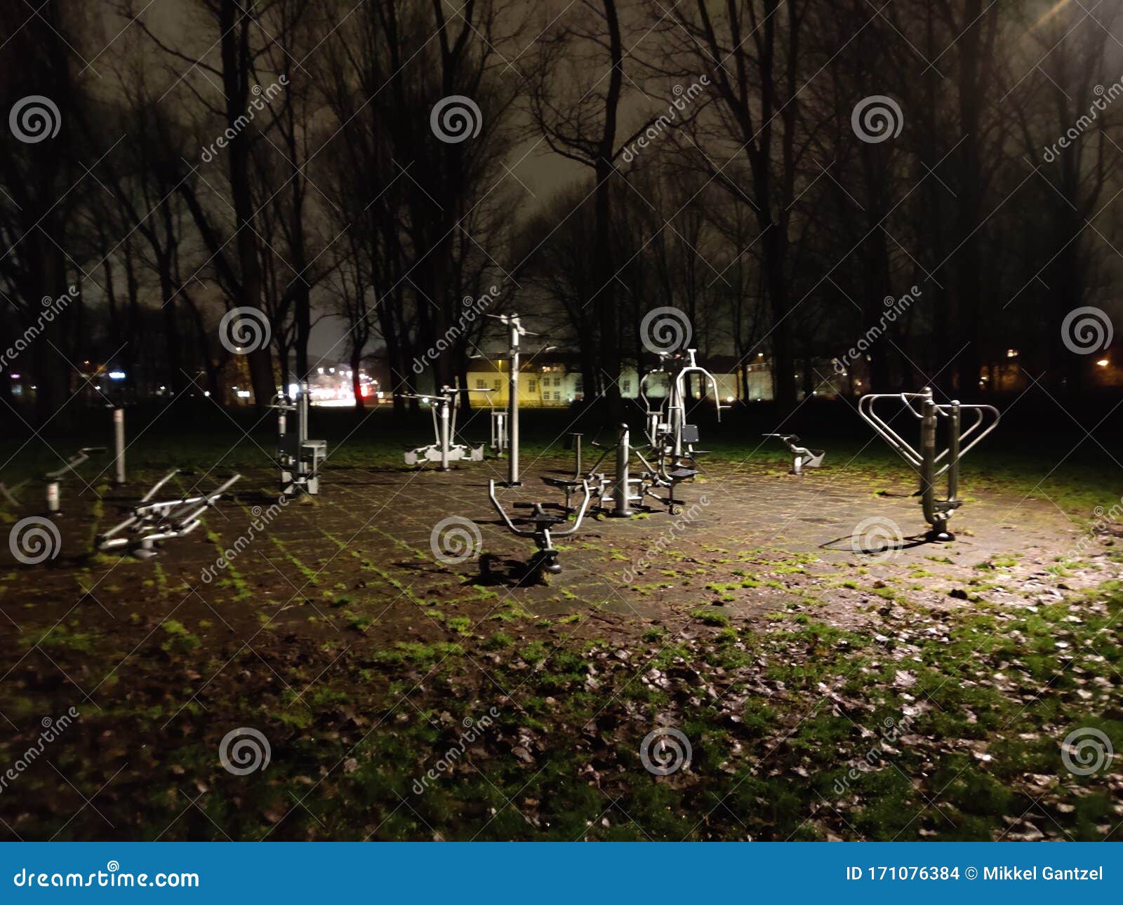 Urban Training Area at Night Stock Photo - Image of calorie, healths ...
