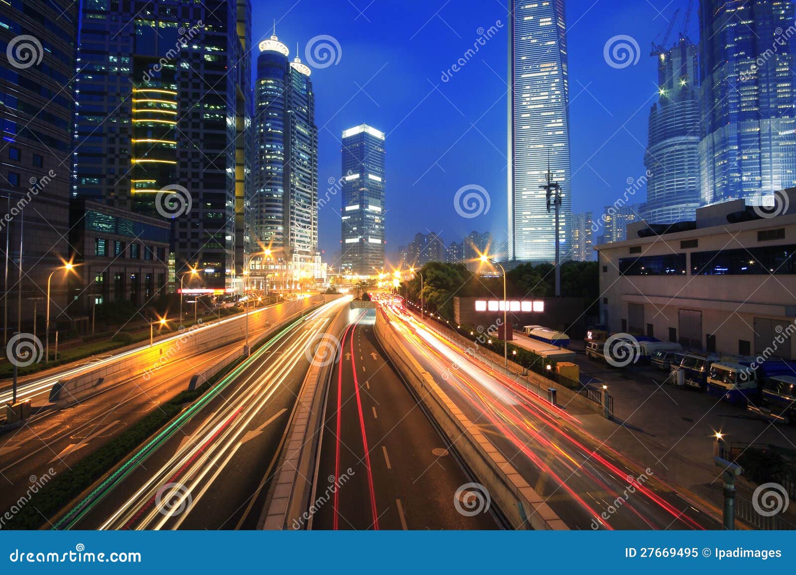 Urban Transport Traffic Rainbow Light Trails Stock Image - Image of ...