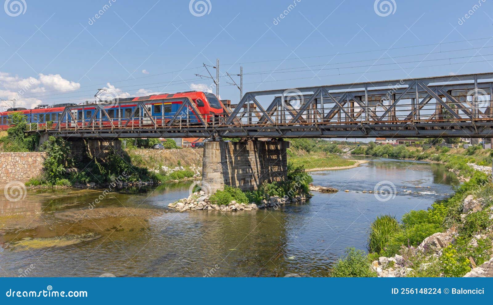 Urban Transport Train Bridge Stock Photo - Image of nisava, speed ...