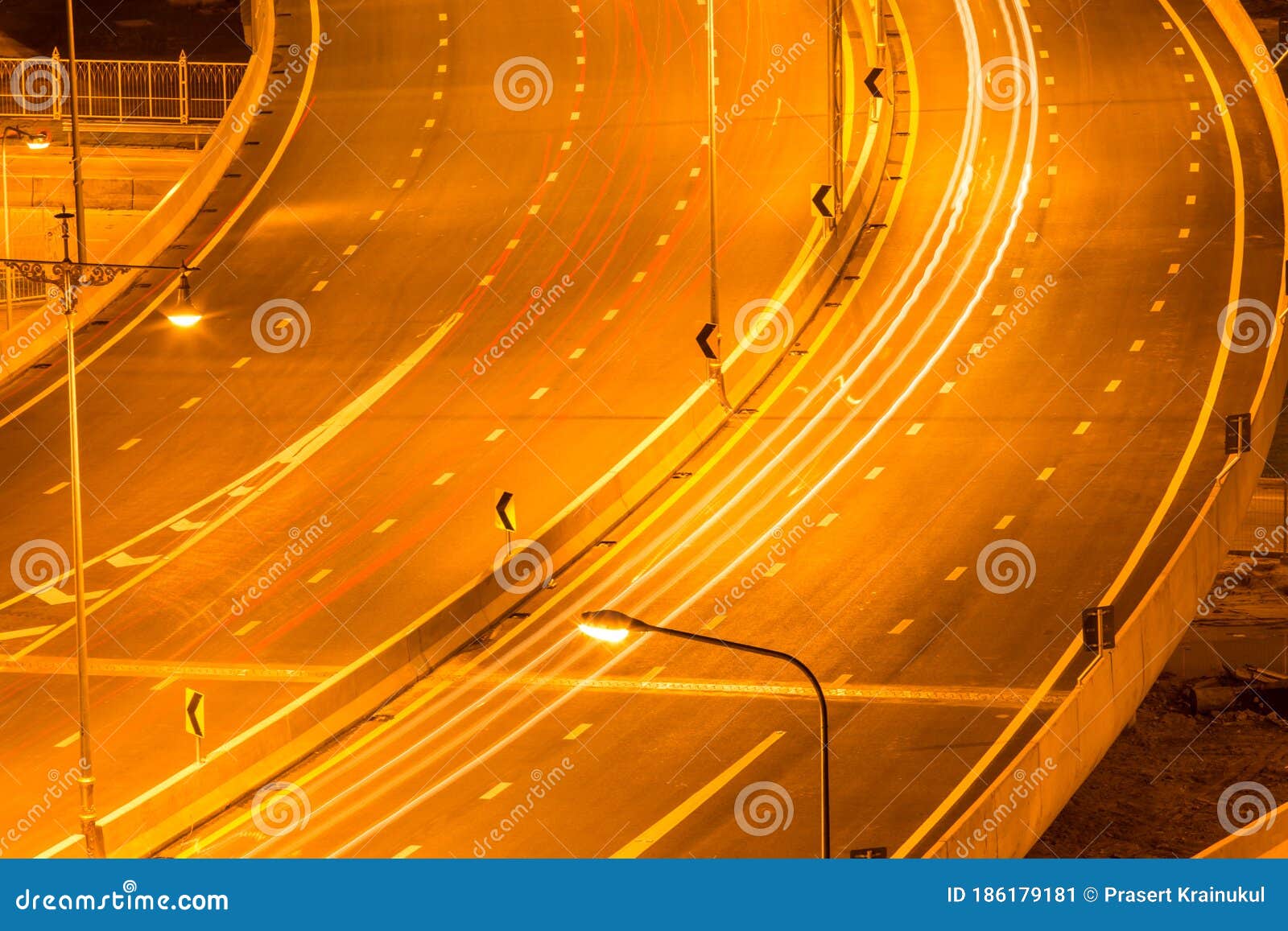 Urban Transportation. Traffic Trails on a Highway Stock Image - Image ...
