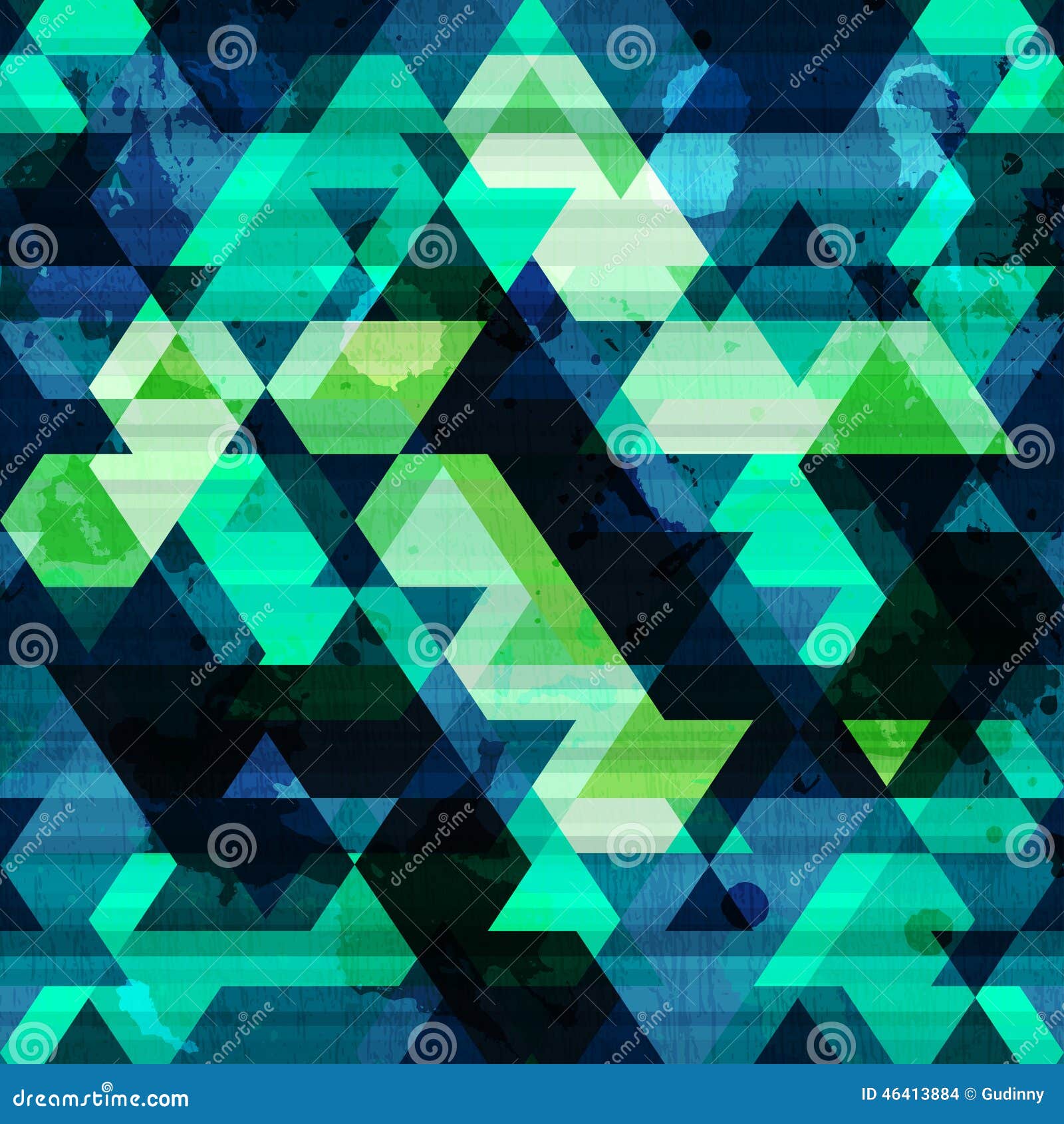 Urban Triangle Seamless Pattern with Grunge Effect Stock Vector ...