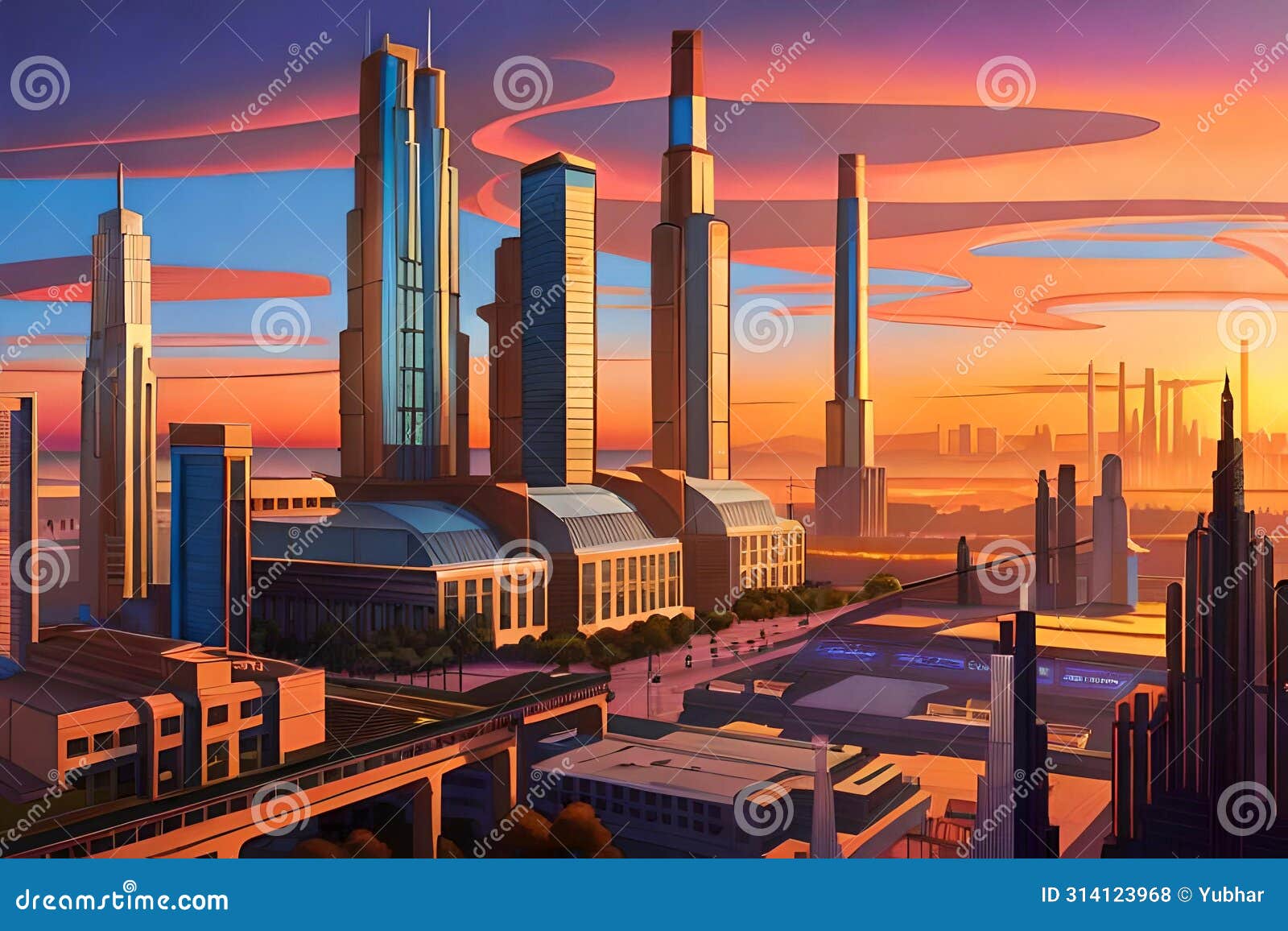 Urban Utopia: a Sprawling Metropolis of Innovation and Progress with ...