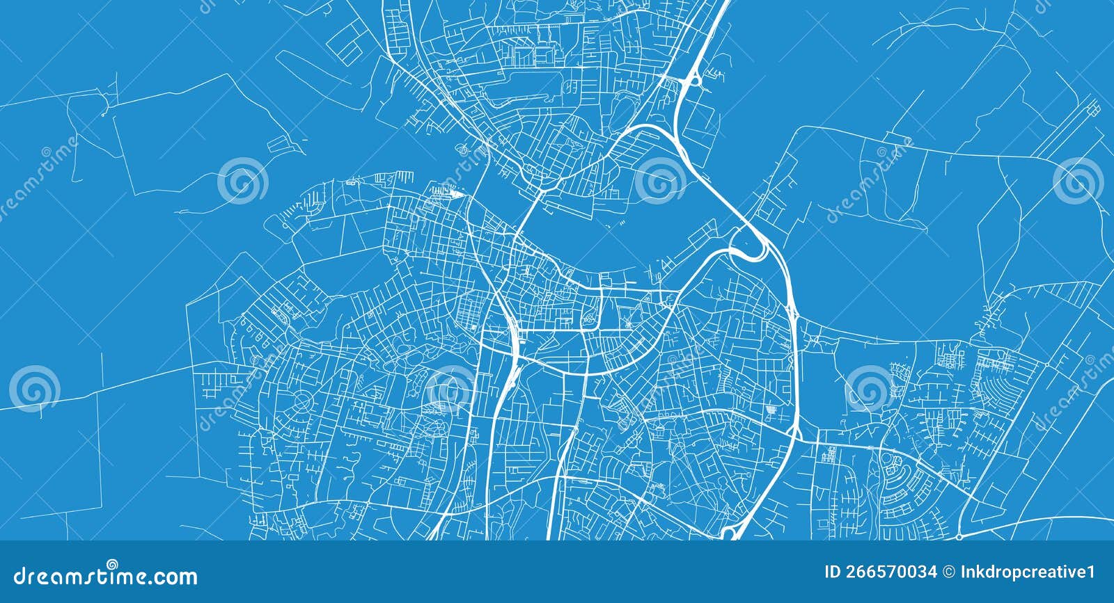 Urban Vector City Map of Aalborg, Denmark Stock Vector - Illustration ...