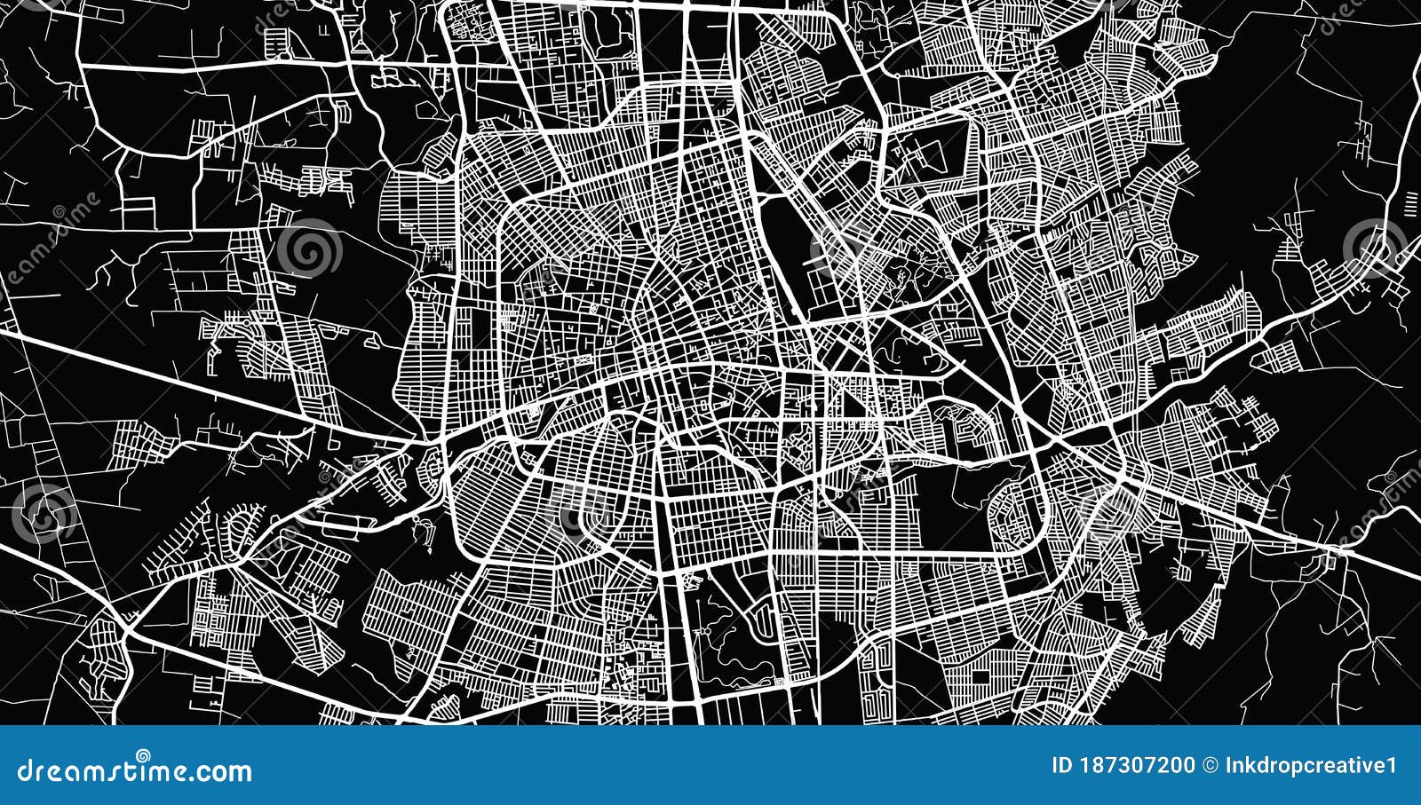 Urban Vector City Map of Aguascalientes, Mexico Stock Vector ...