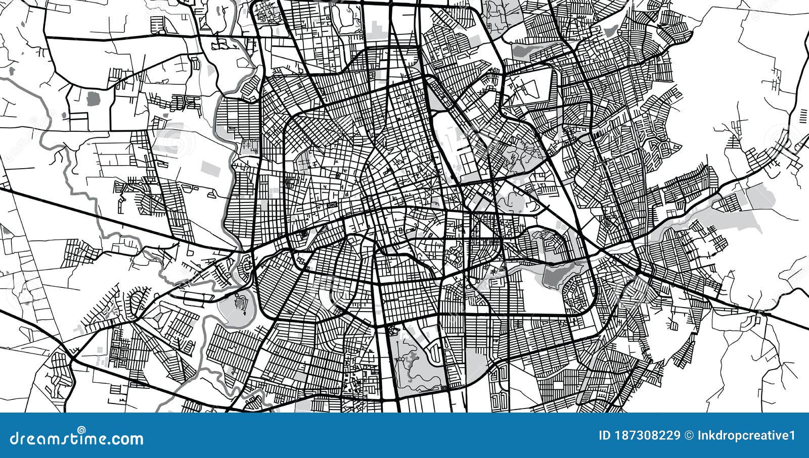 Urban Vector City Map of Aguascalientes, Mexico Stock Vector ...