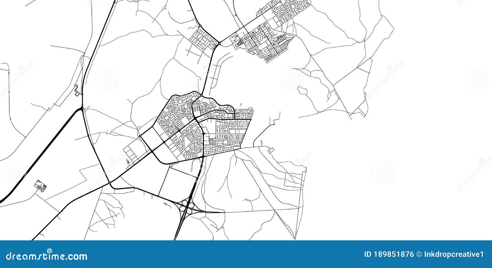 Urban Vector City Map of Al Khor, Qatar Stock Vector - Illustration of ...