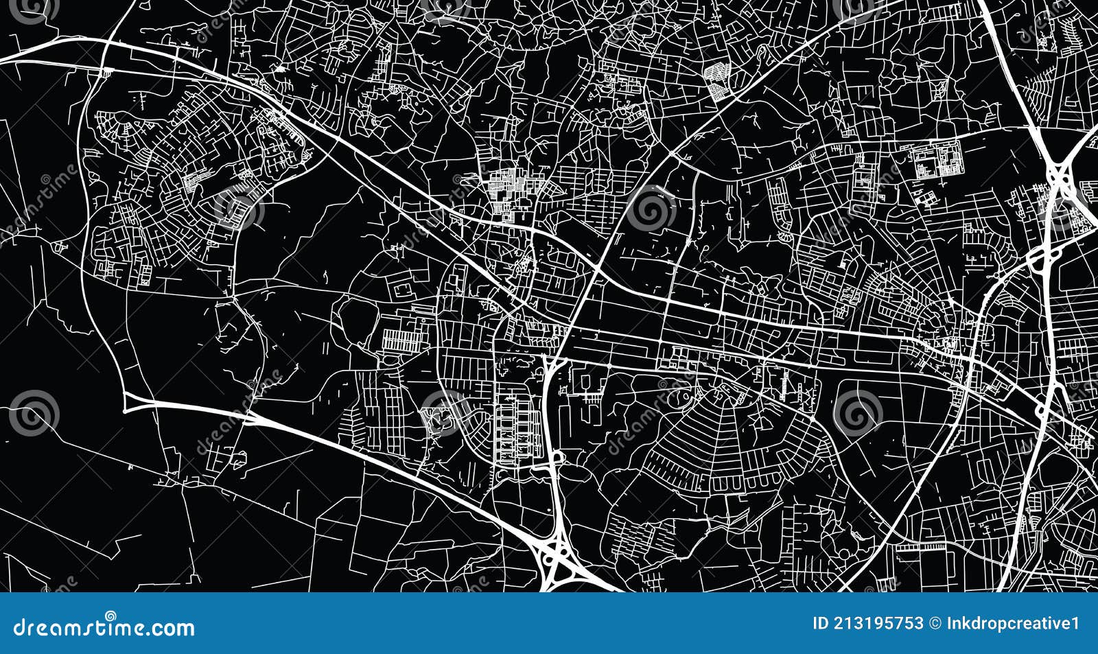 Urban Vector City Map of Ballerup, Denmark Stock Vector - Illustration ...