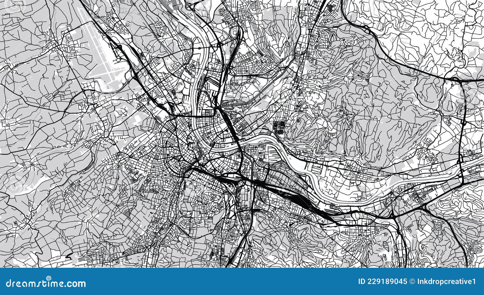 Urban Vector City Map of Basel, Switzerland, Europe Stock Vector ...