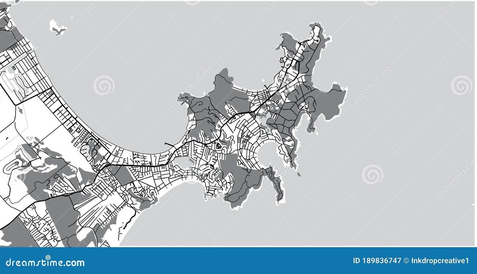 Urban Vector City Map of Buzios, Brazil Stock Vector - Illustration of ...