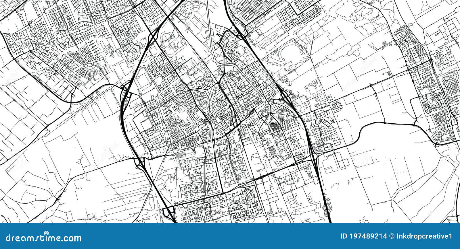 Urban Vector City Map of Delft, the Netherlands Stock Vector ...