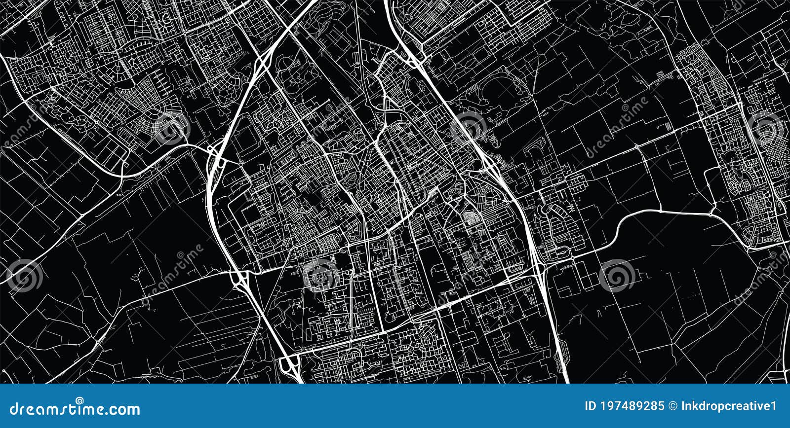 Urban Vector City Map of Delft, the Netherlands Stock Vector ...