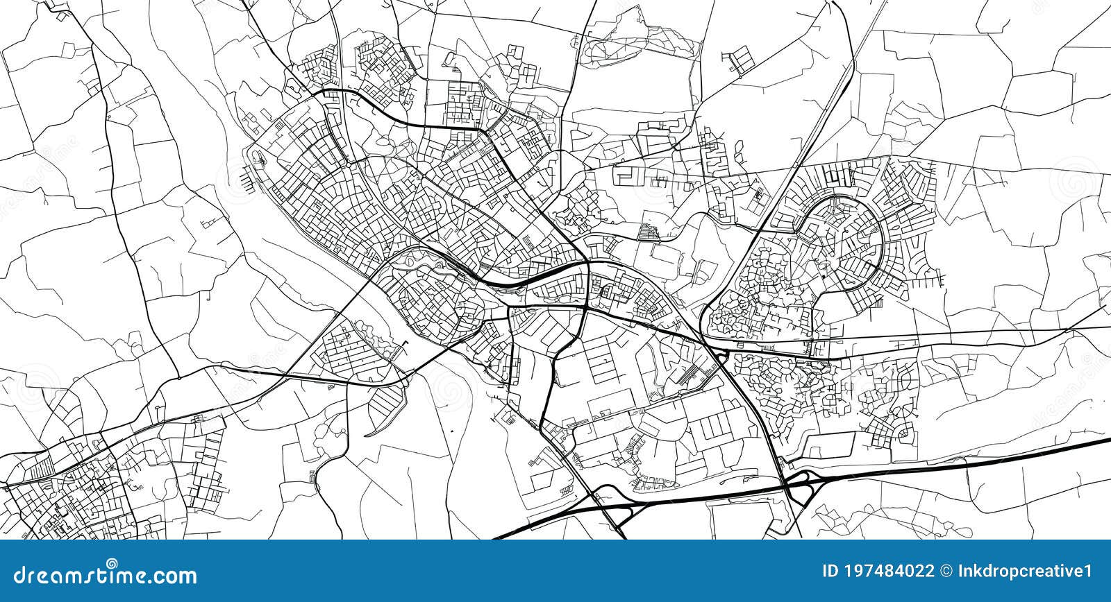 Urban Vector City Map of Deventer, the Netherlands Stock Vector ...