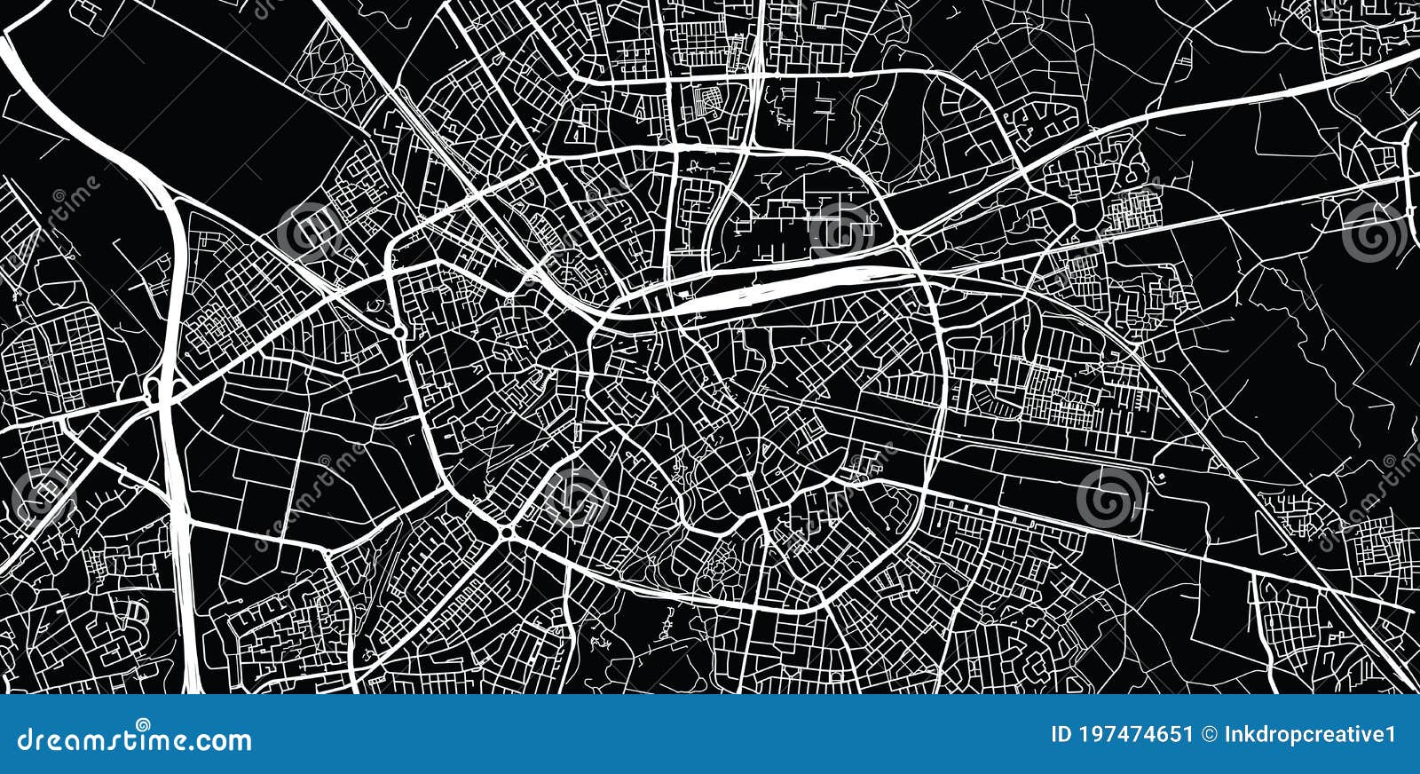 Urban Vector City Map of Eindhoven, the Netherlands Stock Vector ...