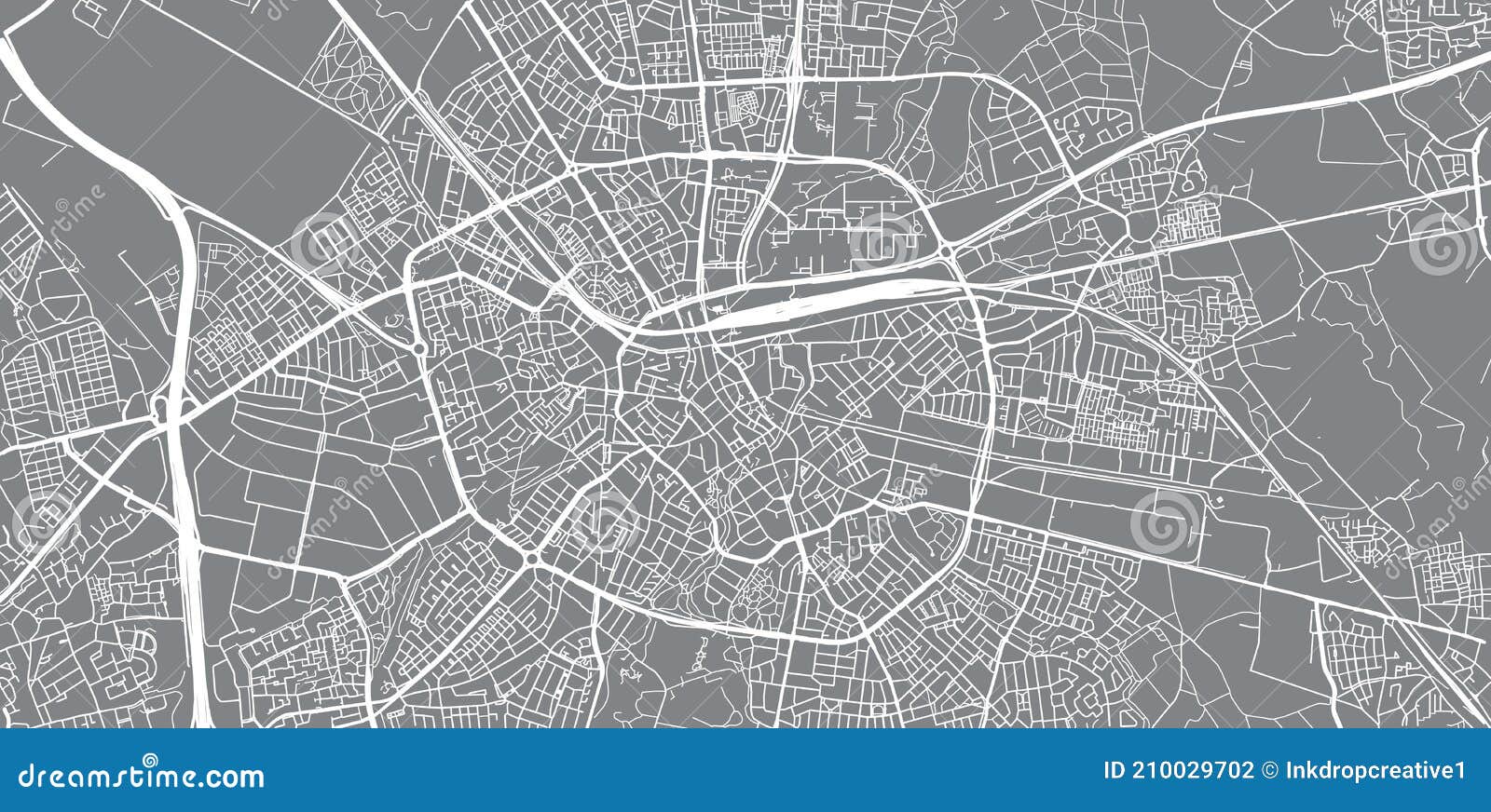 Urban Vector City Map of Eindhoven, the Netherlands Stock Photo - Image ...