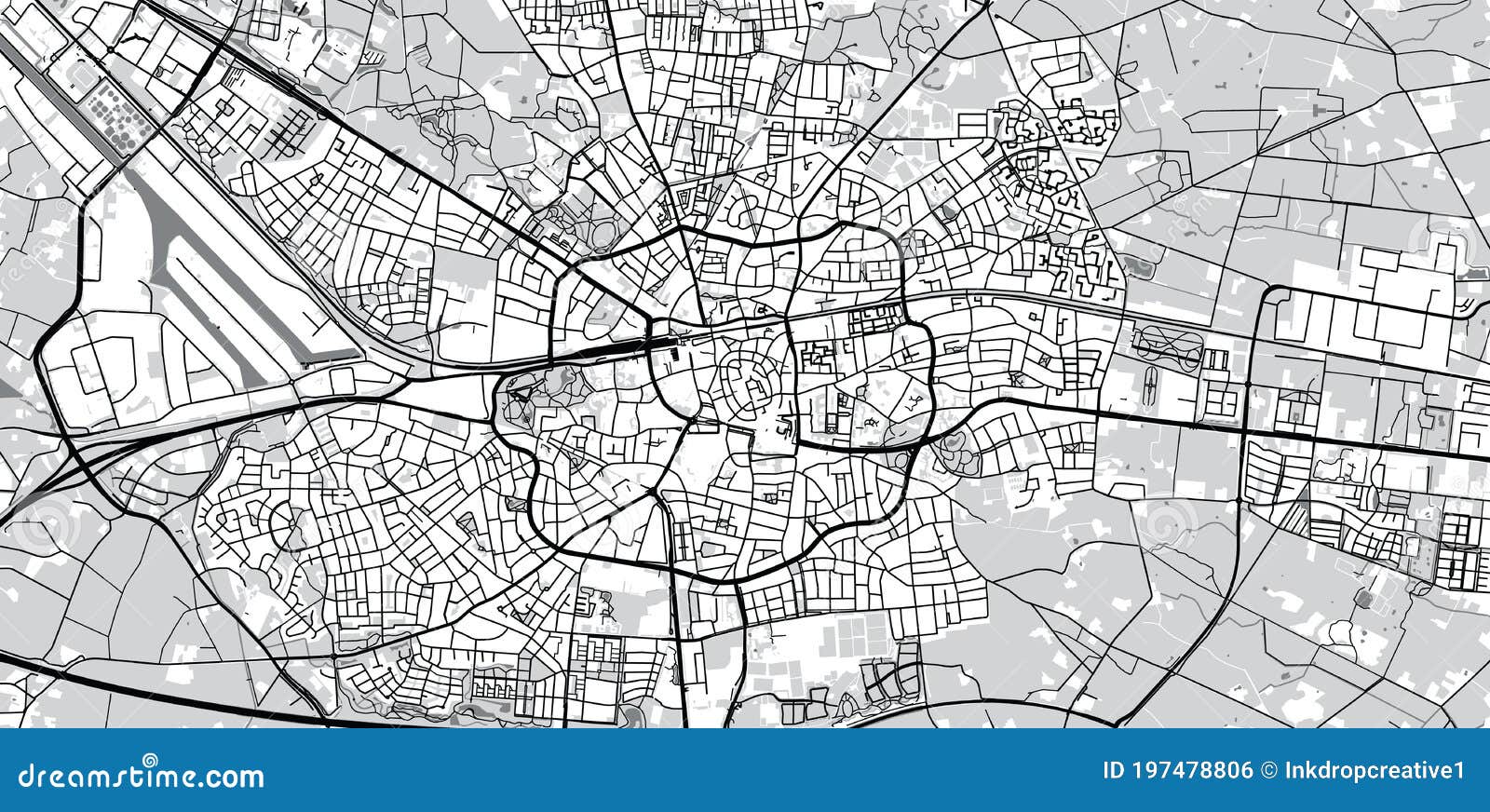 Urban Vector City Map of Enschede, the Netherlands Stock Vector ...
