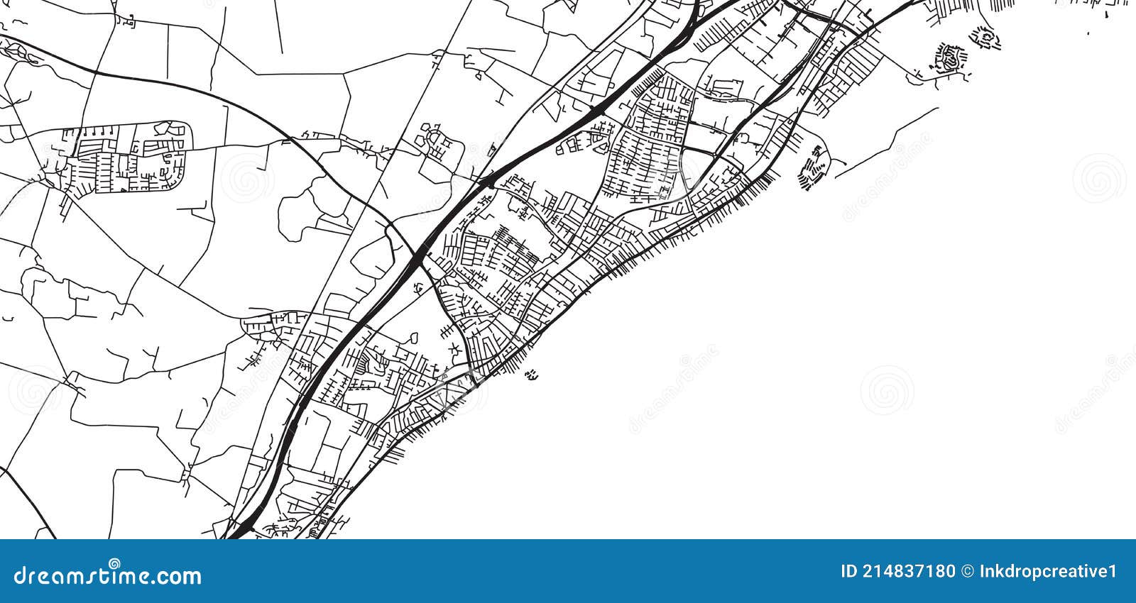 Urban Vector City Map of Greve, Denmark Stock Vector - Illustration of ...