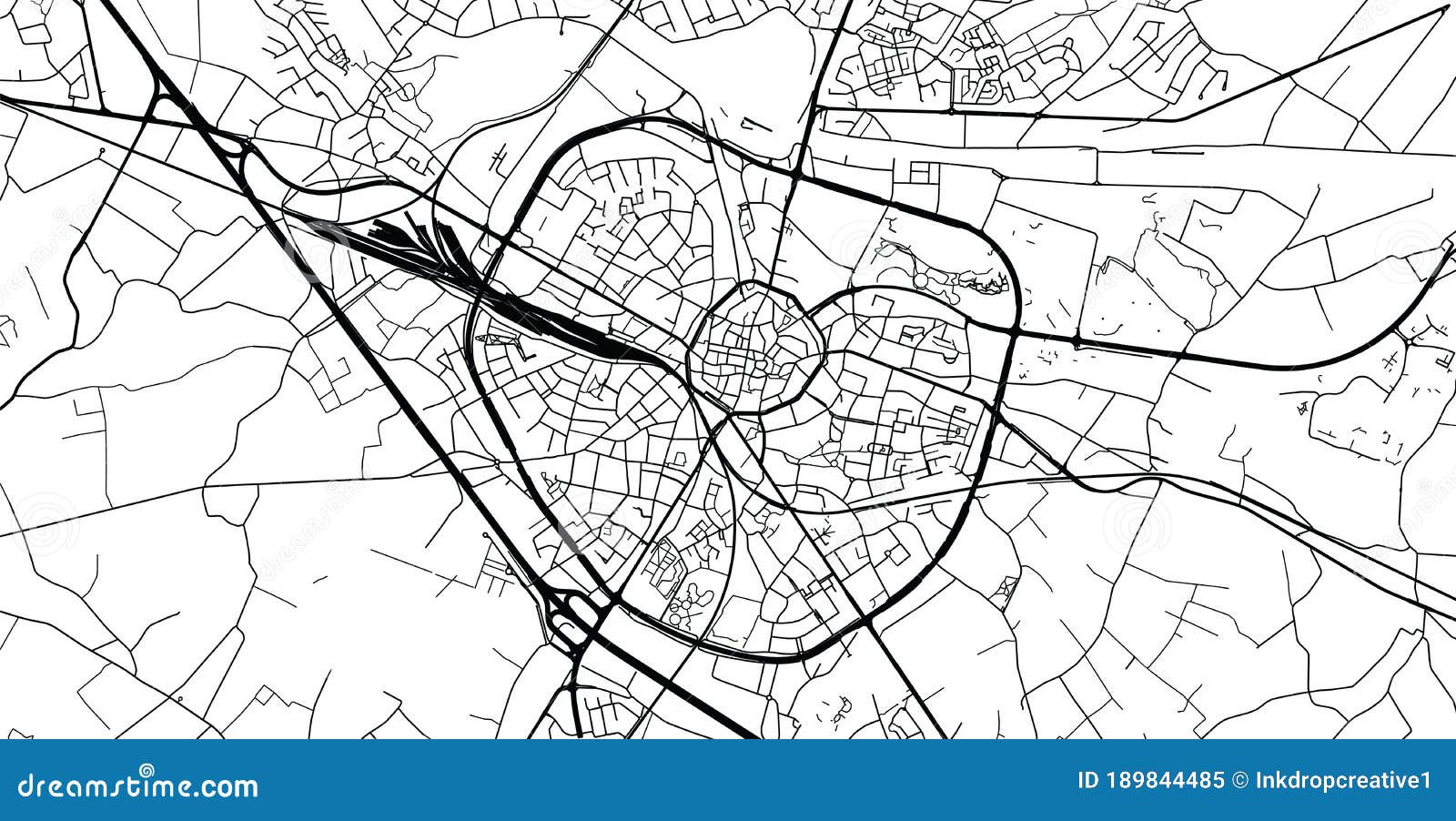 Urban Vector City Map of Hasselt, Belgium Stock Vector - Illustration ...