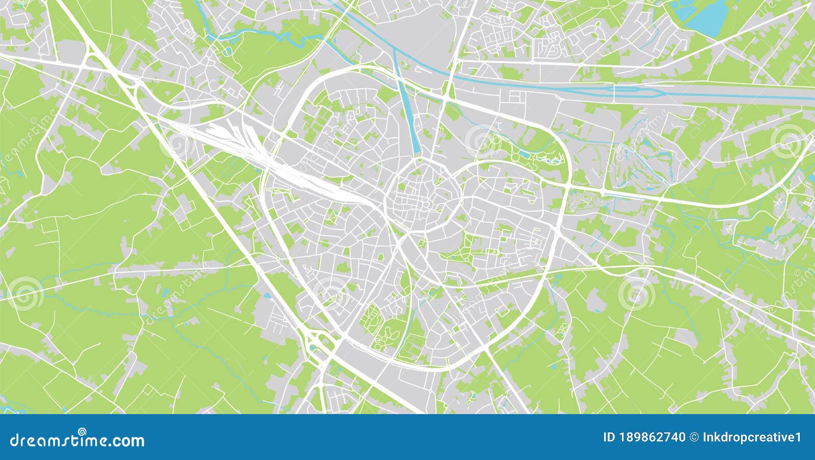 Urban Vector City Map of Hasselt, Belgium Stock Vector - Illustration ...