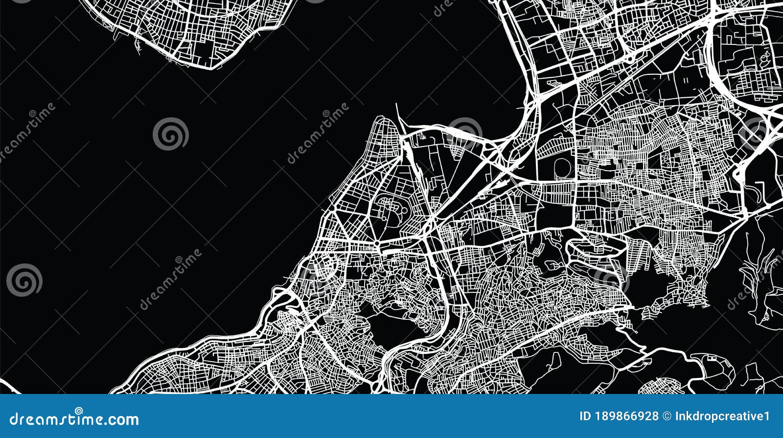Urban Vector City Map of Izmir, Turkey Stock Vector - Illustration of ...