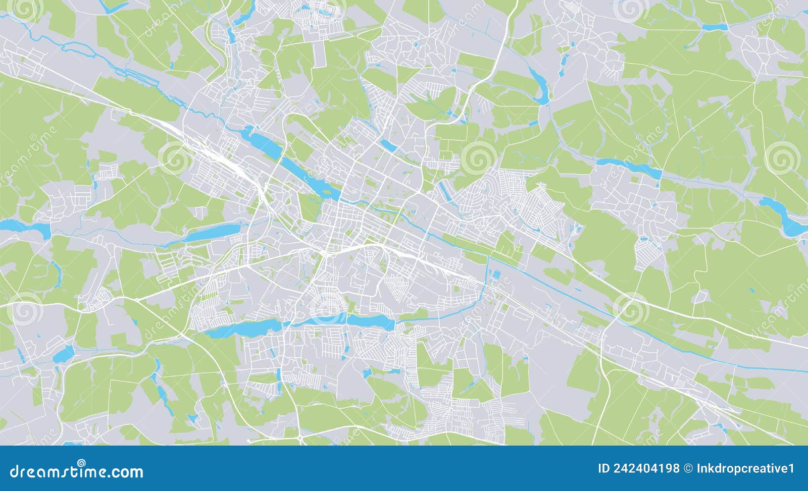 Urban Vector City Map of Khmelnytskyi, Ukraine, Europe Stock Vector ...