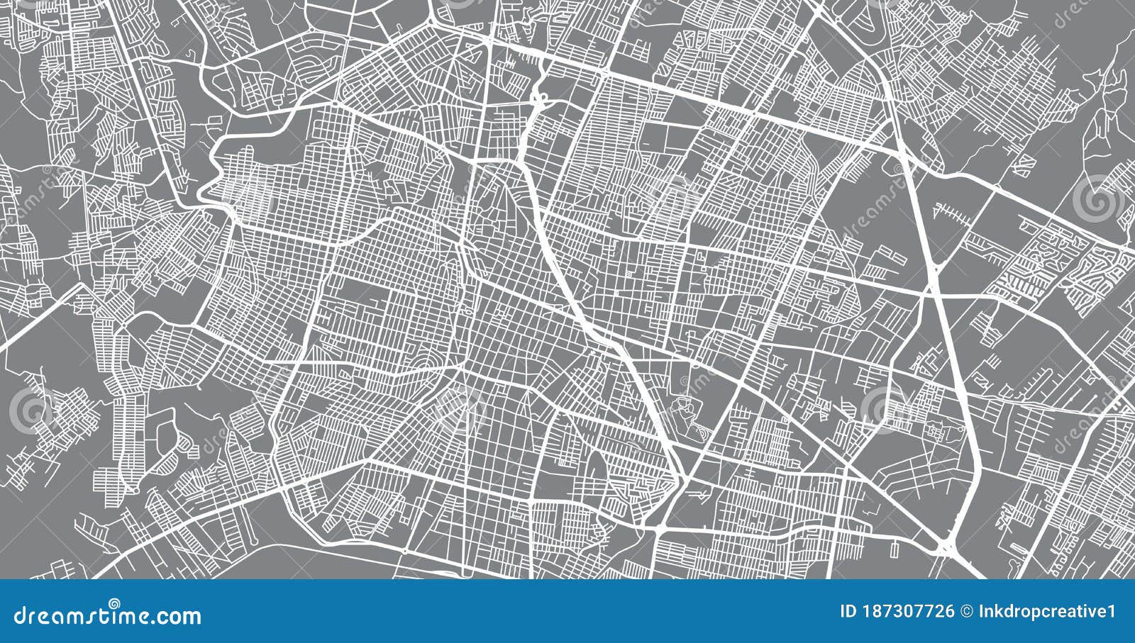 Urban Vector City Map of Leon, Mexico Stock Vector - Illustration of ...