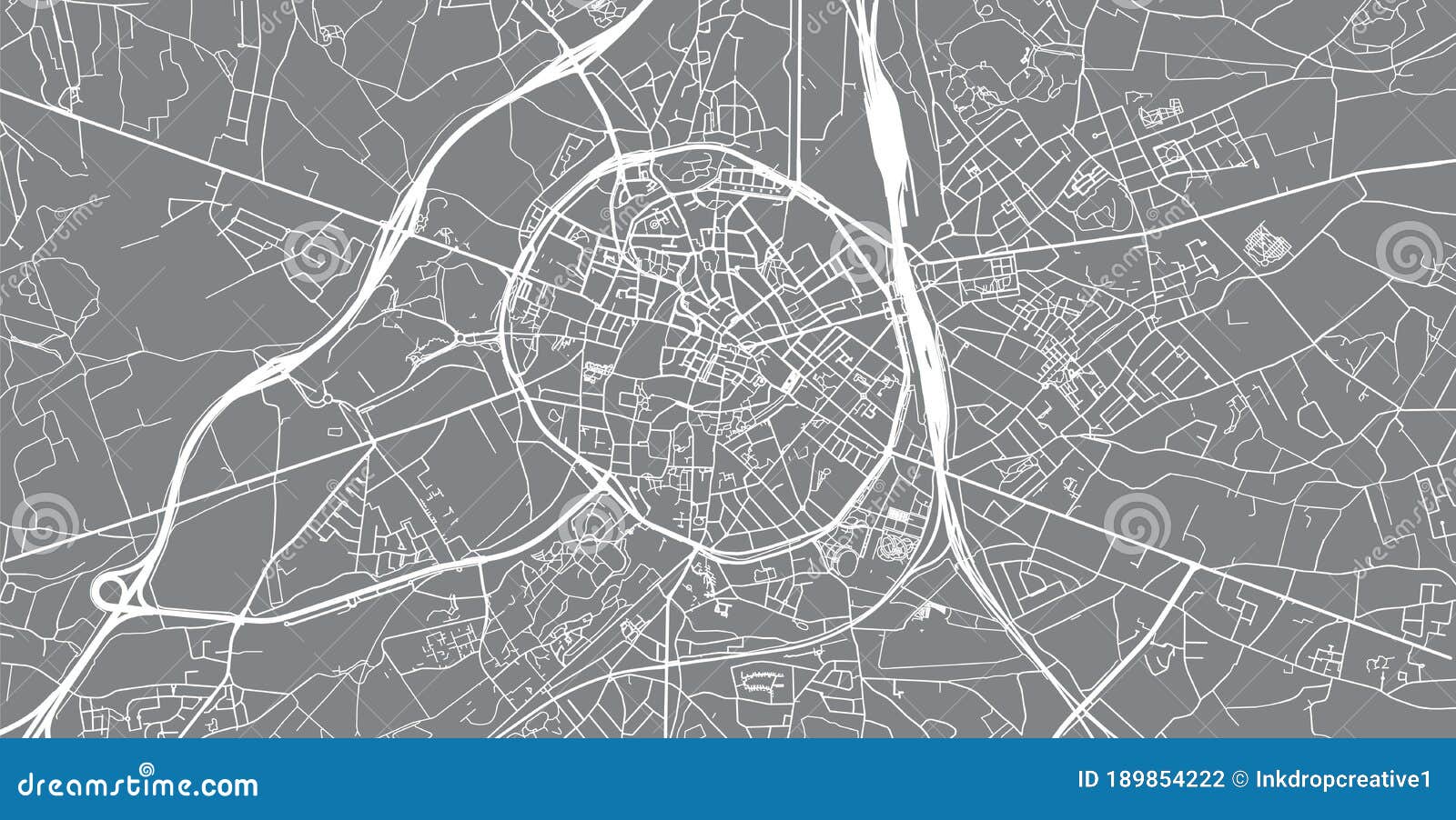 Urban Vector City Map of Leuven, Belgium Stock Vector - Illustration of ...