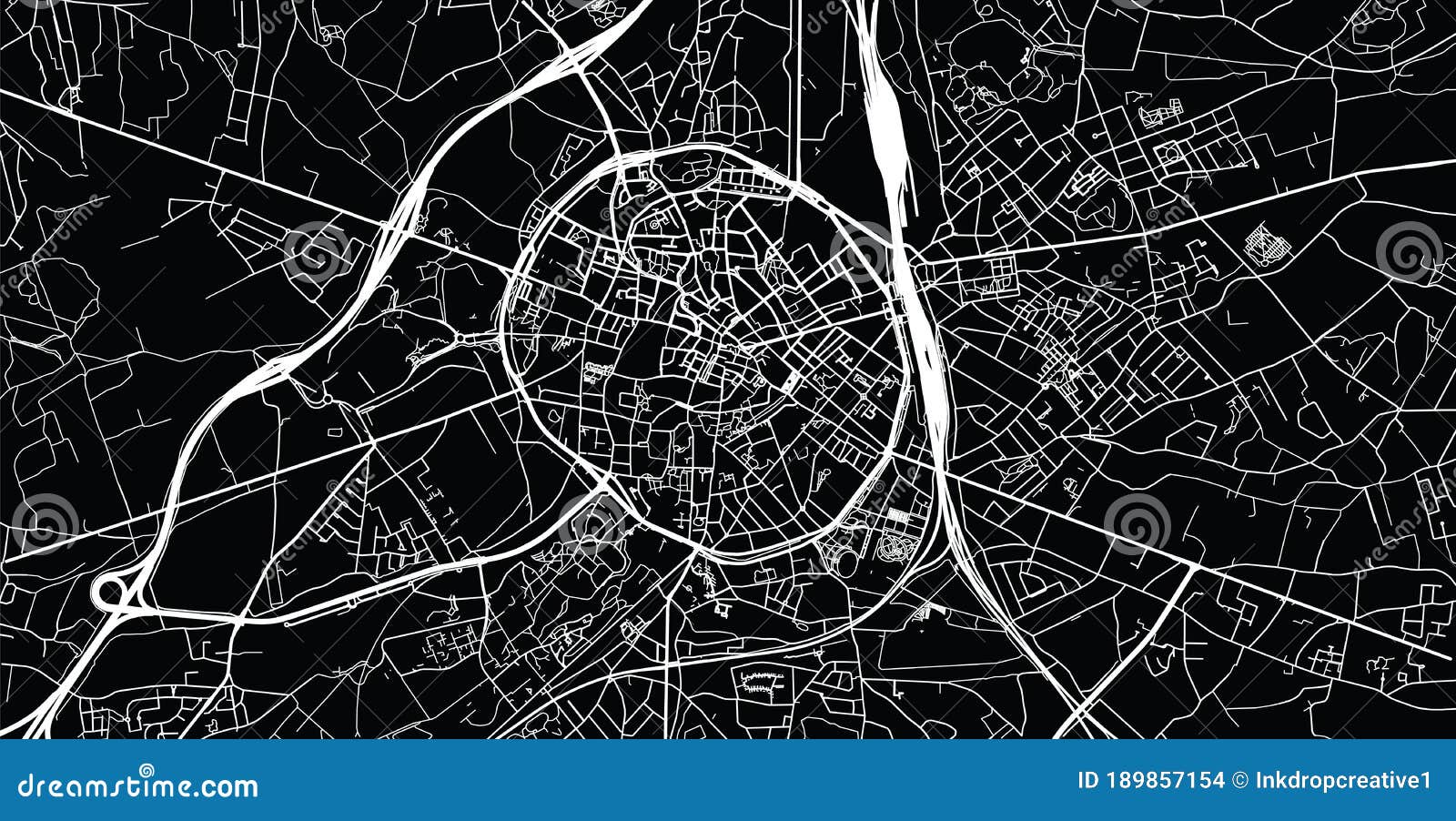 Urban Vector City Map of Leuven, Belgium Stock Vector - Illustration of ...