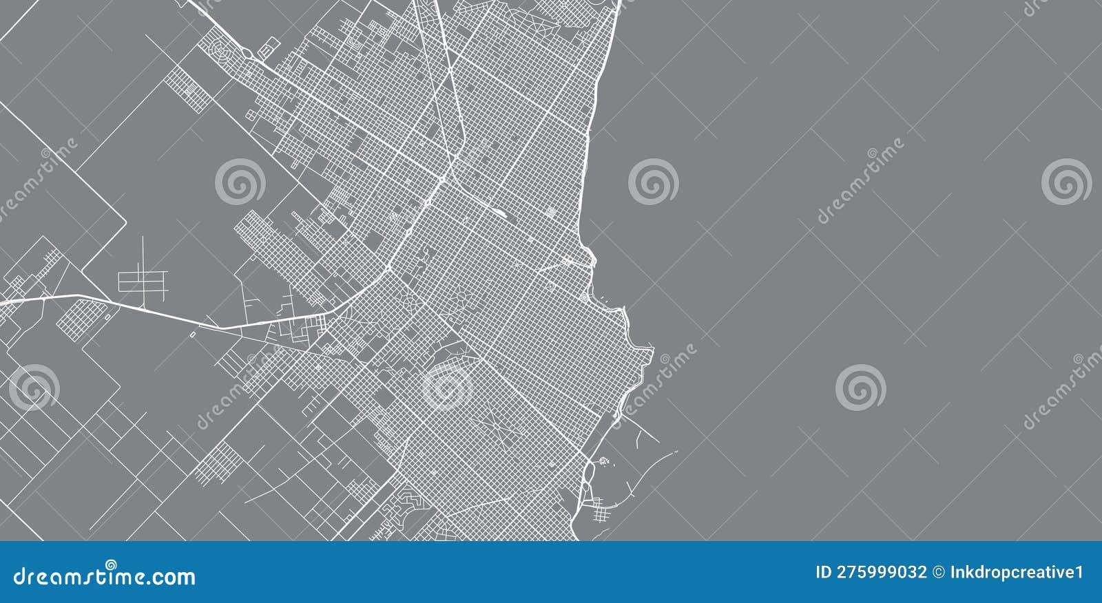 Urban Vector City Map of Mar Del Plata, Argentina Stock Vector ...