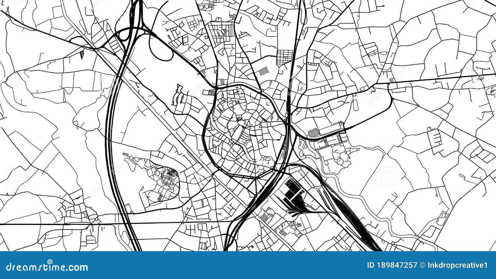 Urban Vector City Map of Mechelen, Belgium Stock Vector - Illustration ...