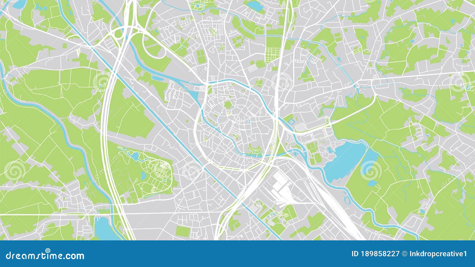 Urban Vector City Map of Mechelen, Belgium Stock Vector - Illustration ...