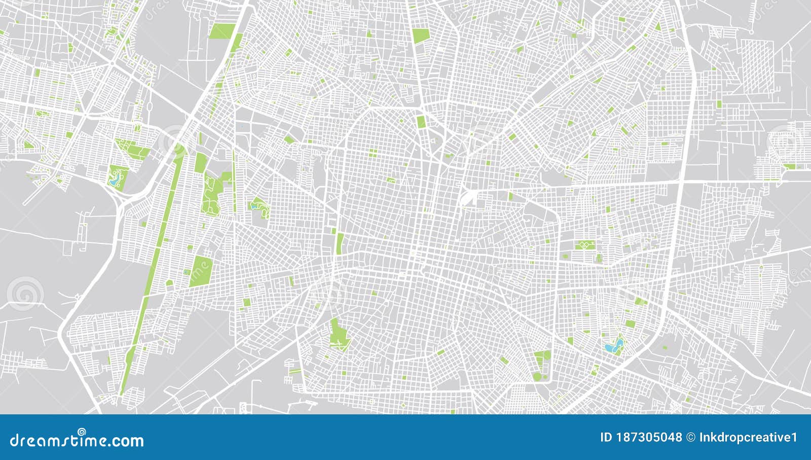 Urban Vector City Map of Merida, Mexico Stock Vector - Illustration of ...
