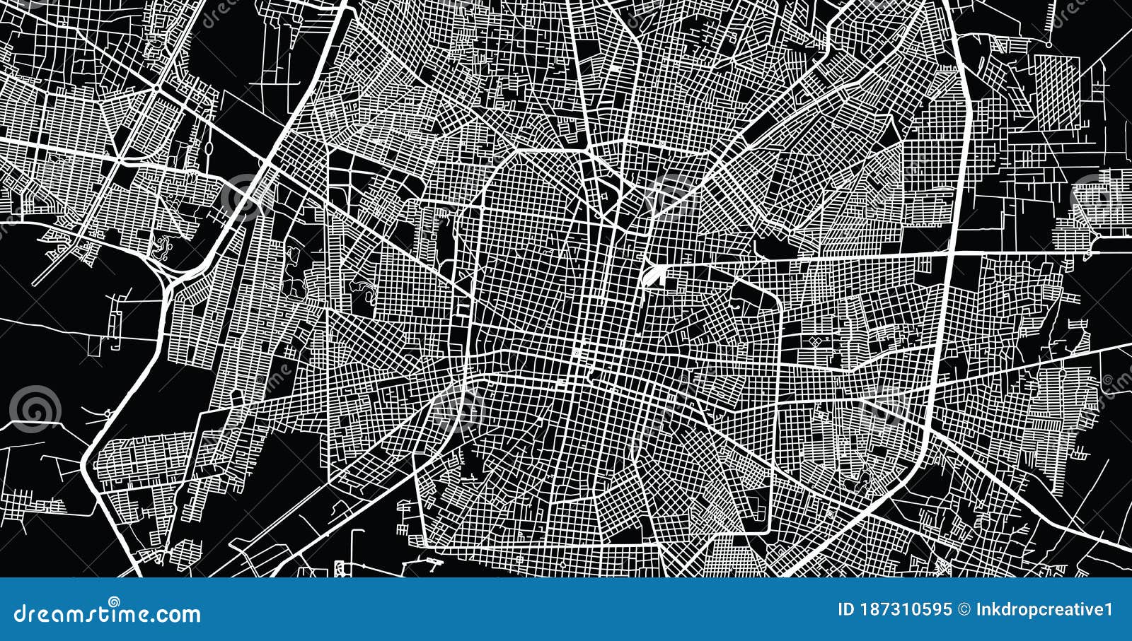 Urban Vector City Map of Merida, Mexico Stock Vector - Illustration of ...