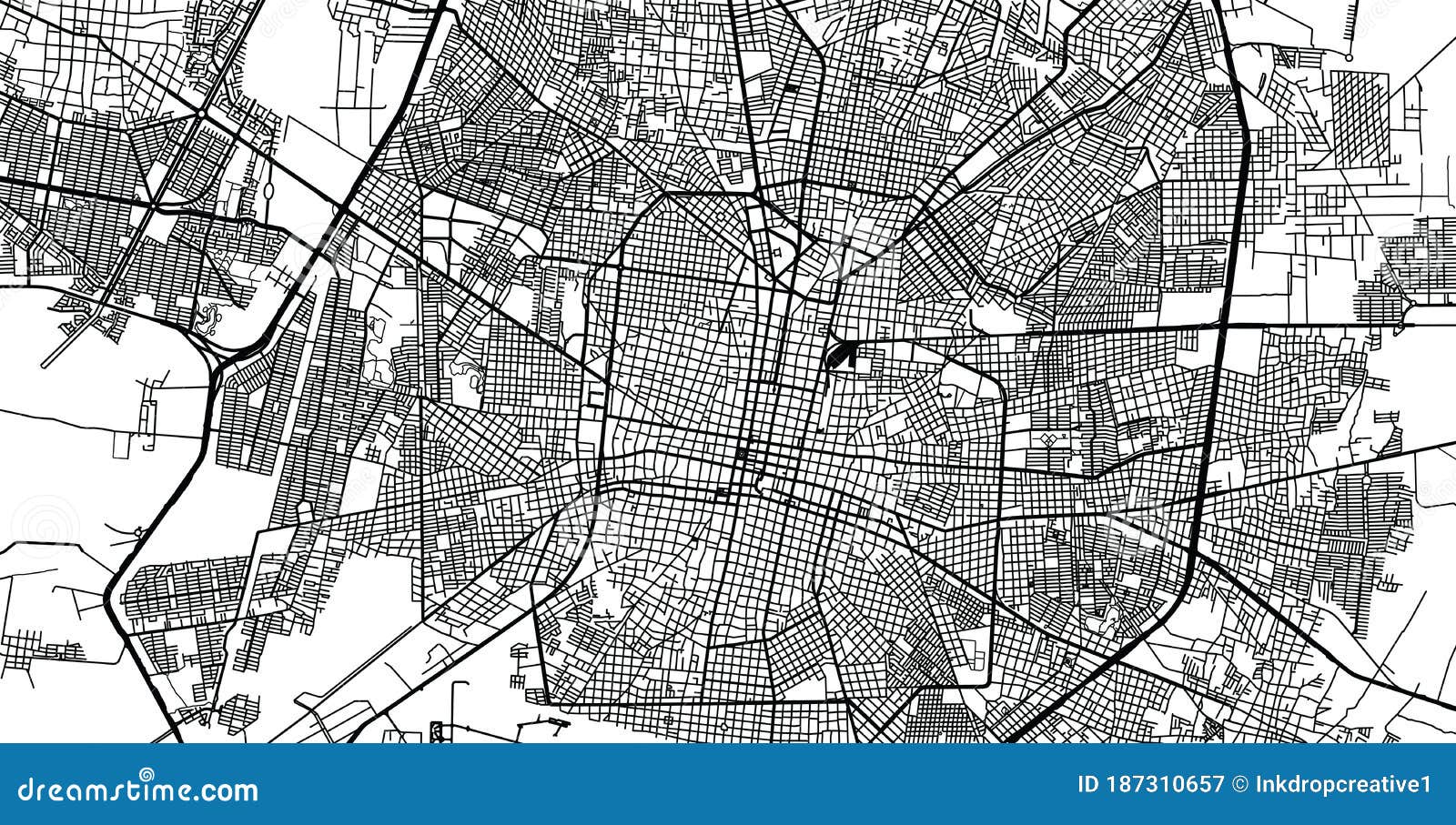 Urban Vector City Map of Merida, Mexico Stock Vector - Illustration of ...
