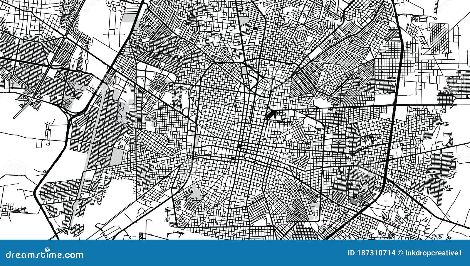 Urban Vector City Map of Merida, Mexico Stock Vector - Illustration of ...