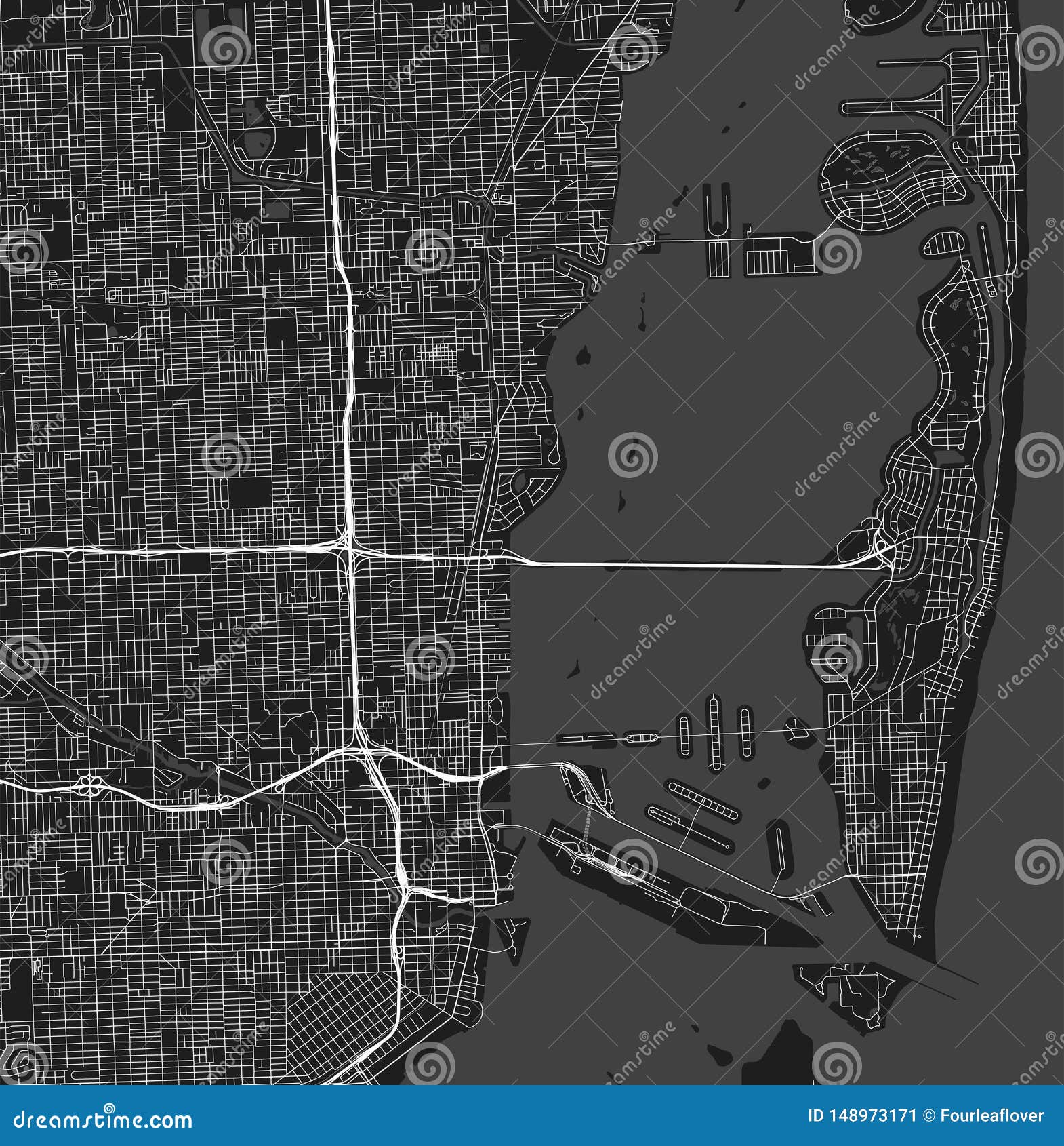 Urban Vector City Map of Miami, Florida, United States of Americ Stock ... Urban Vector City Map of Miami, Florida, United States of Americ Stock ...
