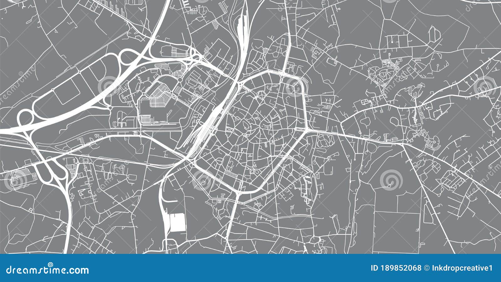 Urban Vector City Map of Mons, Belgium Stock Vector - Illustration of ...